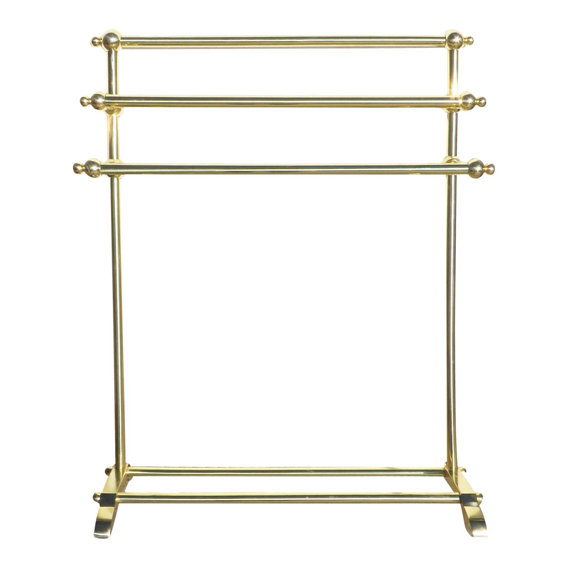 Midcentury Freestanding Brass Quilt / Blanket / Towel Rack | Chairish