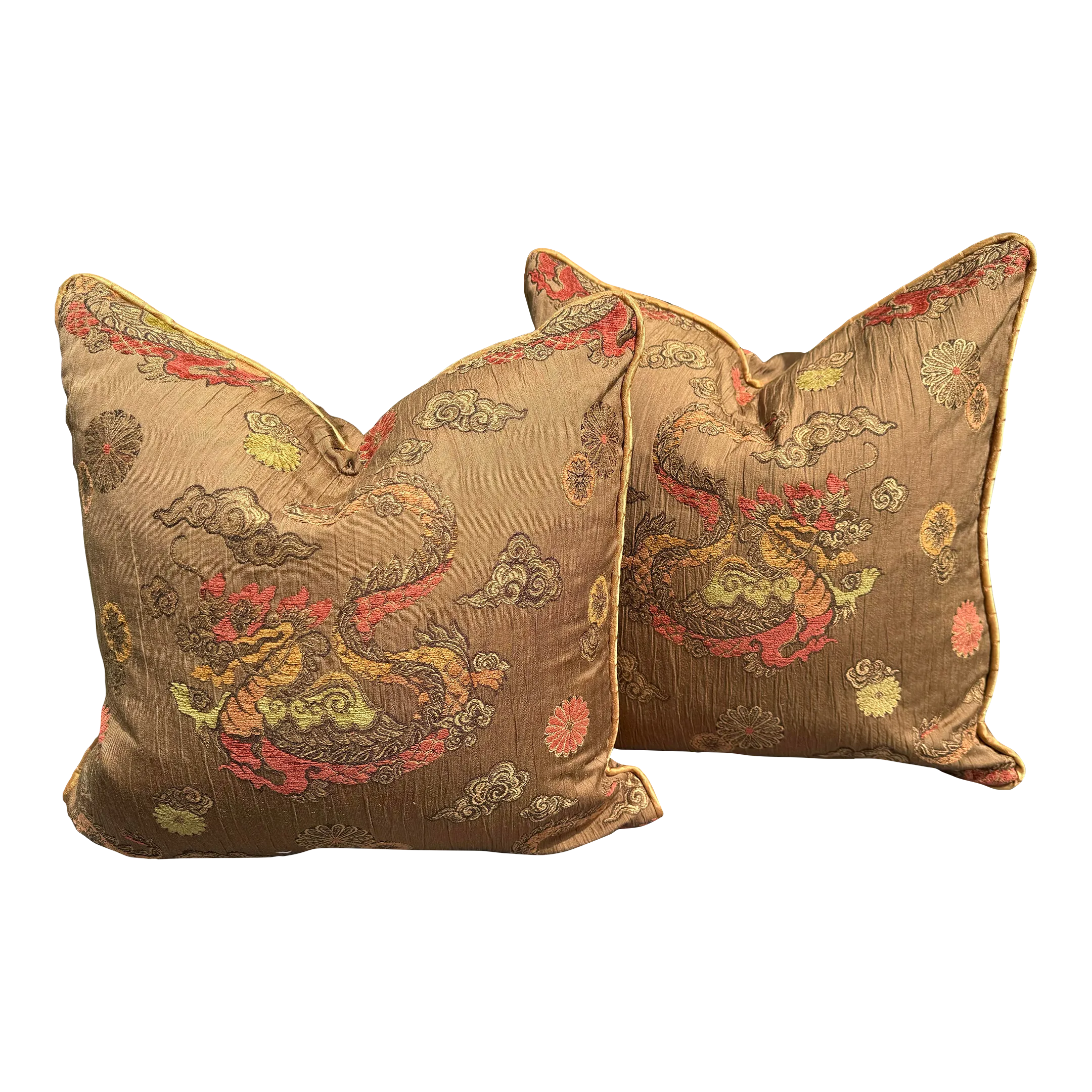 Chinese Dragon Pillows- a Pair | Chairish