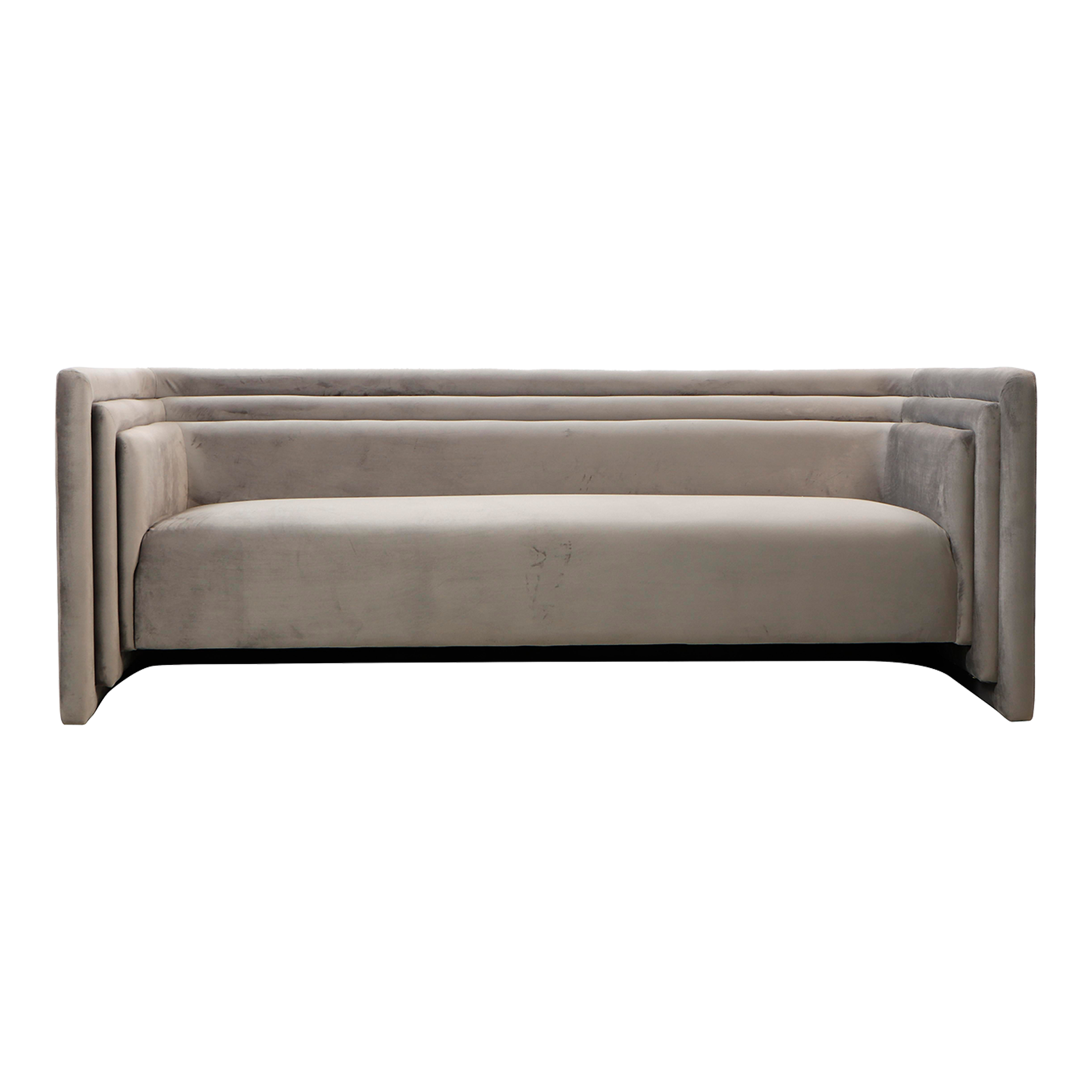 Quadra Gray Modern Sofa- Showroom Sample | Chairish