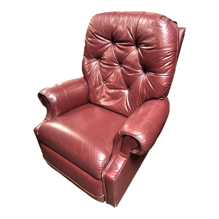 Early 21st Century Burgundy Chesterfield Tufted Rocking Recliner | Chairish