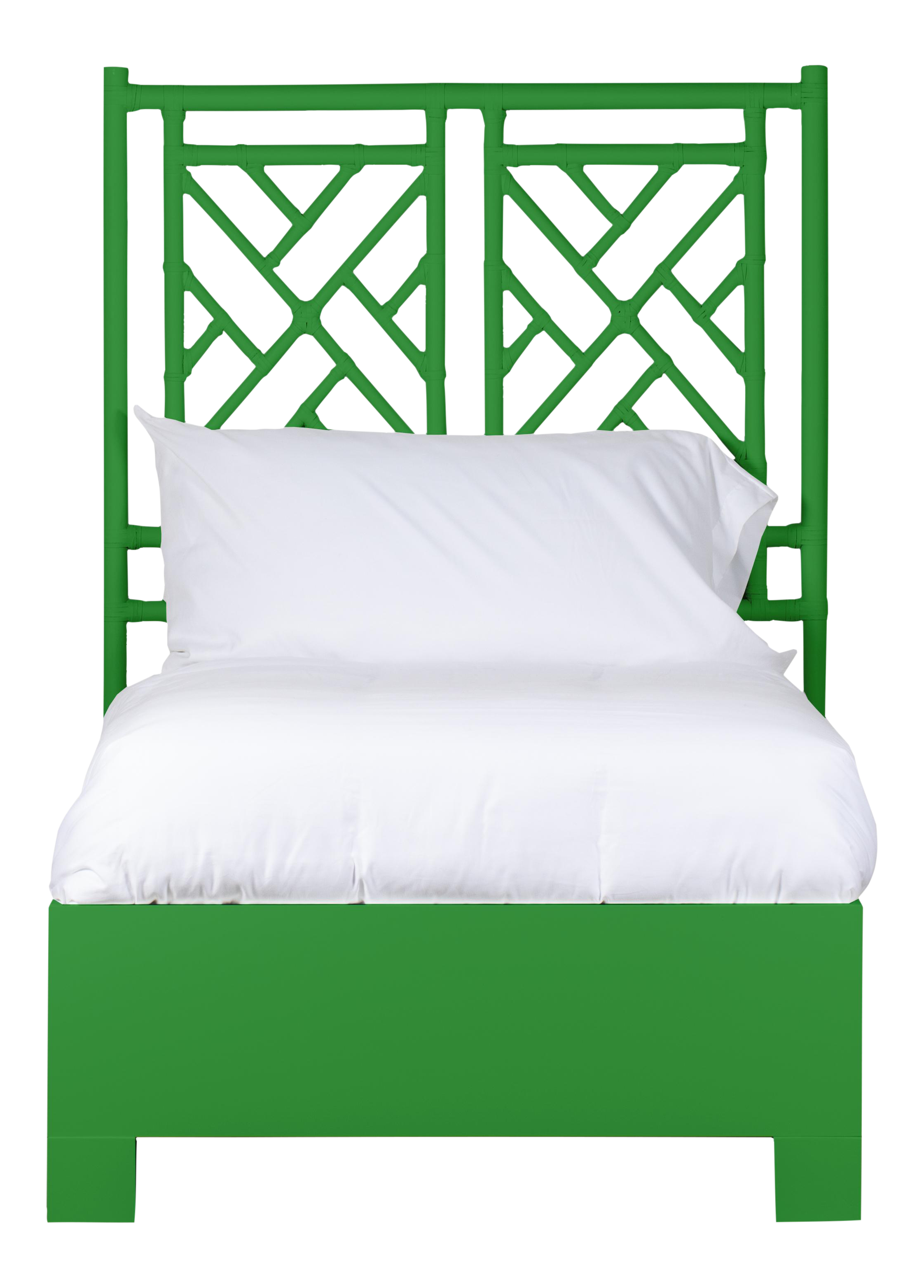 Chippendale Bed Twin Extra Long Bright Green
