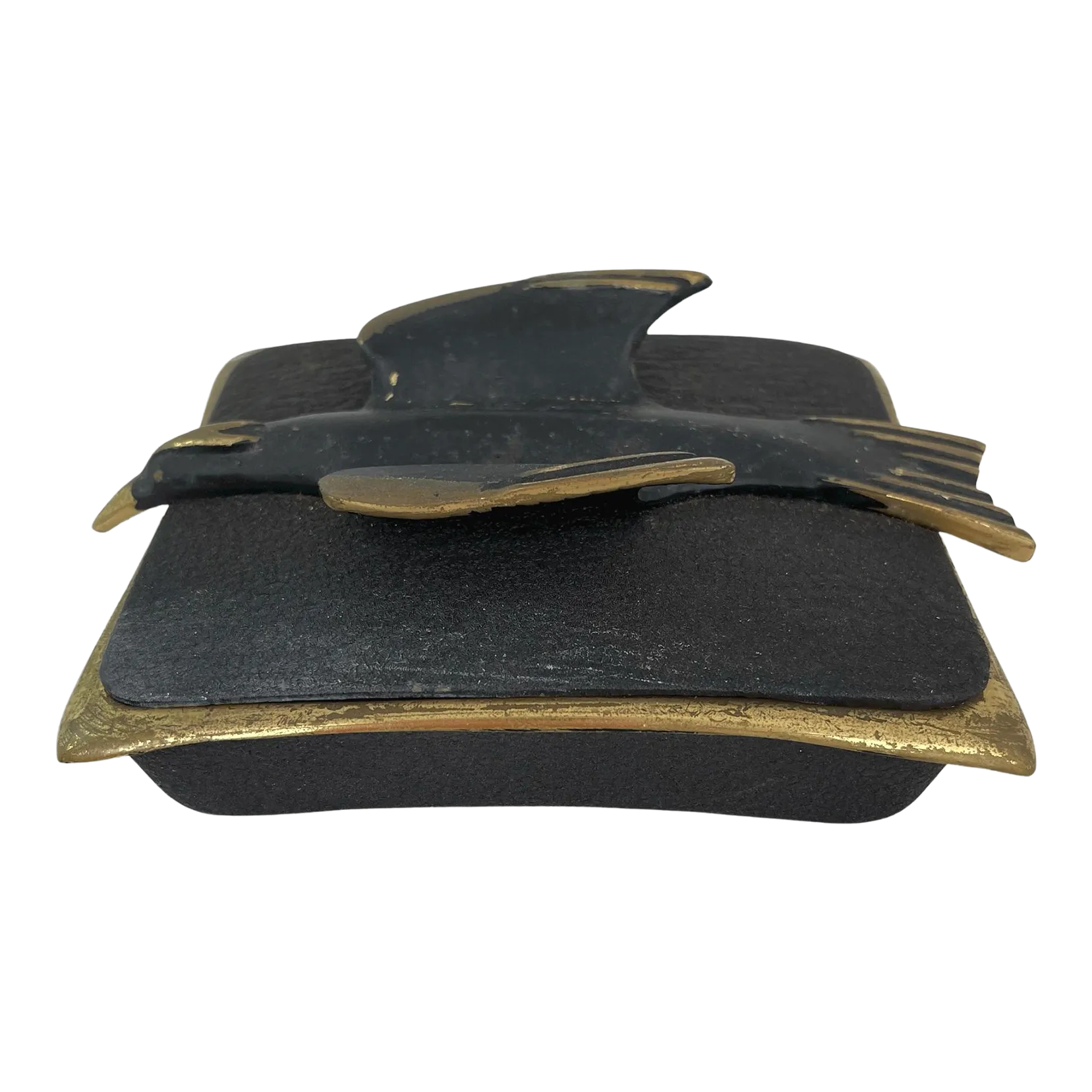 Mid Mod Brass Bird Box | Chairish