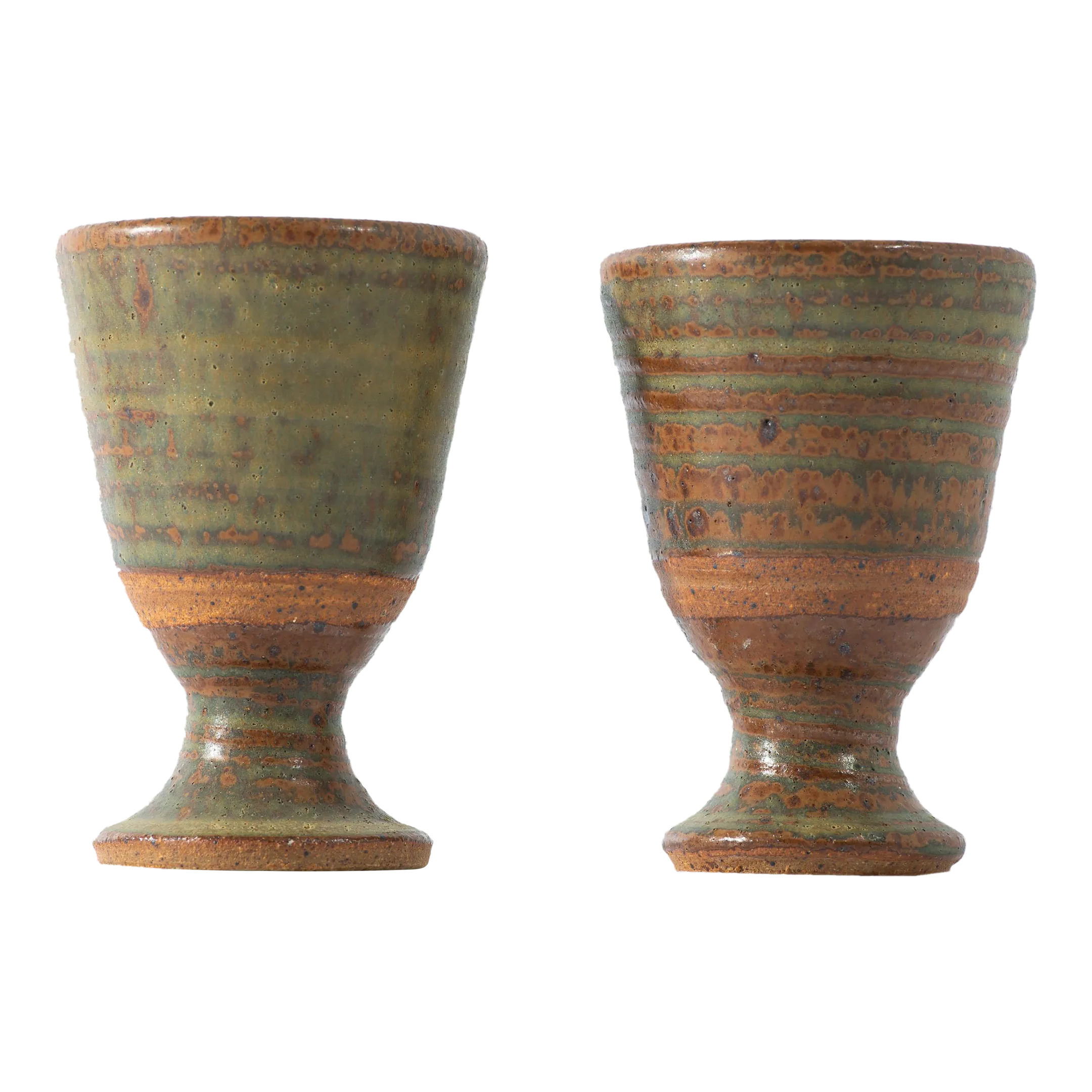 Marj Peeler Signed Studio Pottery Goblets | Chairish