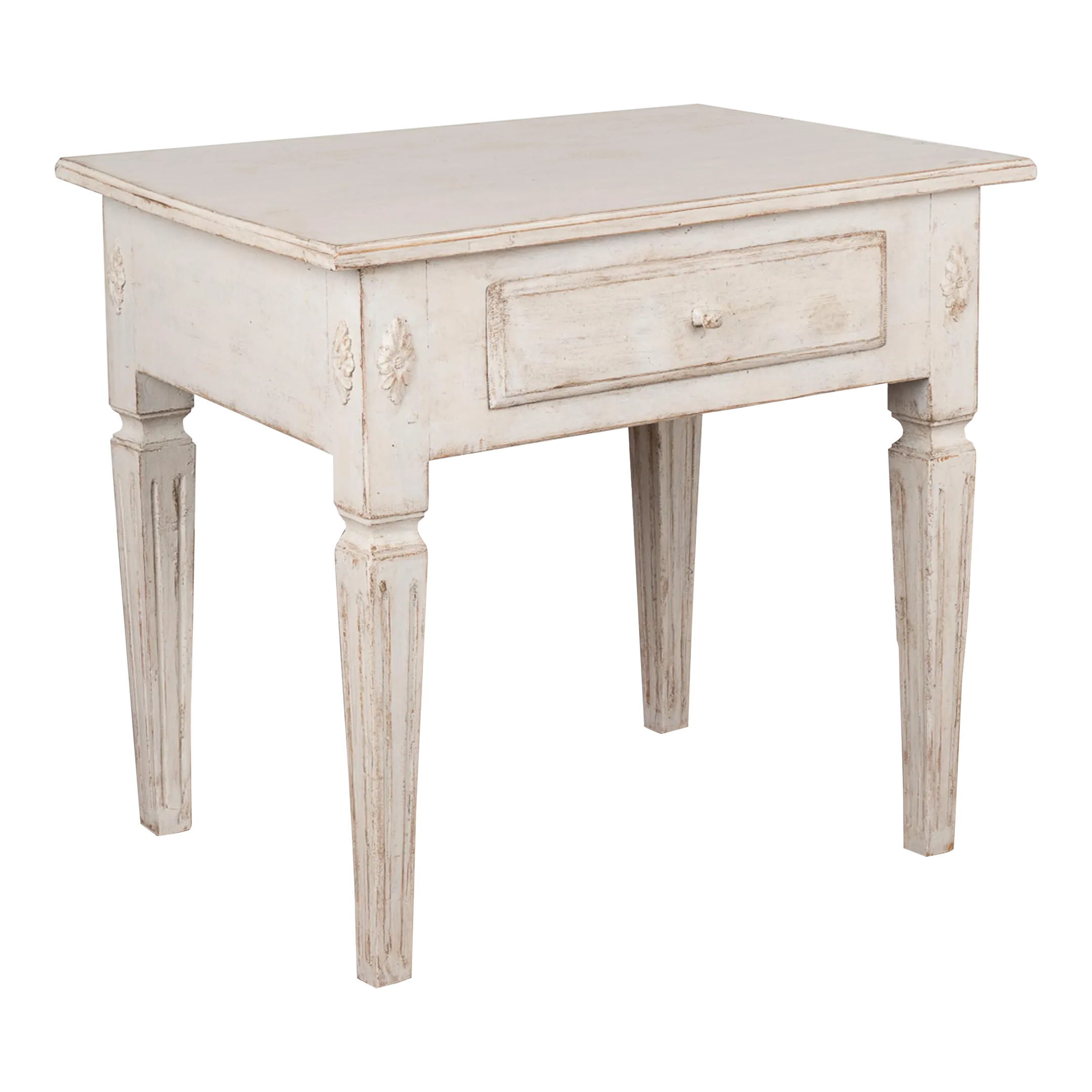 Antique Swedish Gustavian White Painted Side Table With Drawer, Circa ...