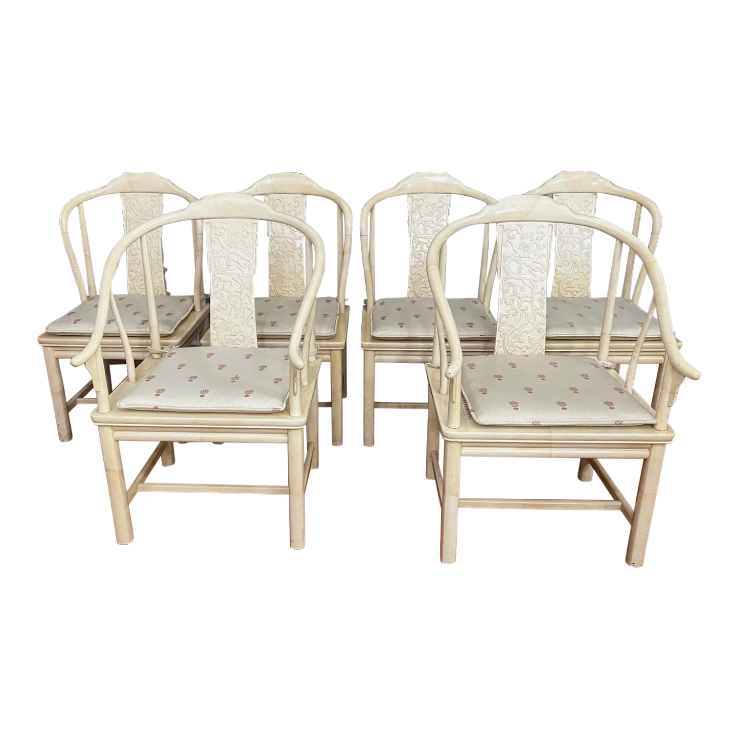 1980s Henredon Folio 16 Faux Goatskin Dining Chairs- Set of 6 | Chairish