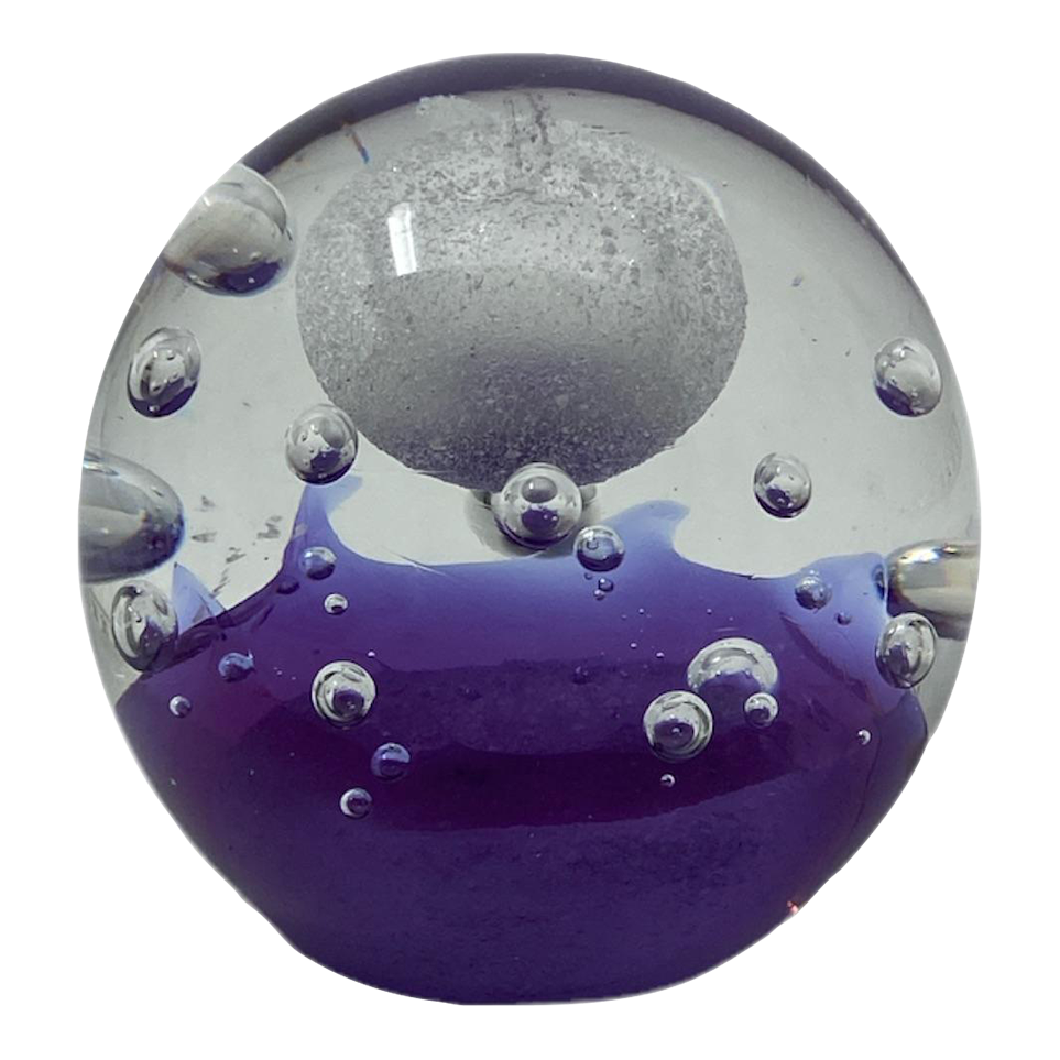 Vintage Hand Crafted Glass Solar System Paperweight | Chairish