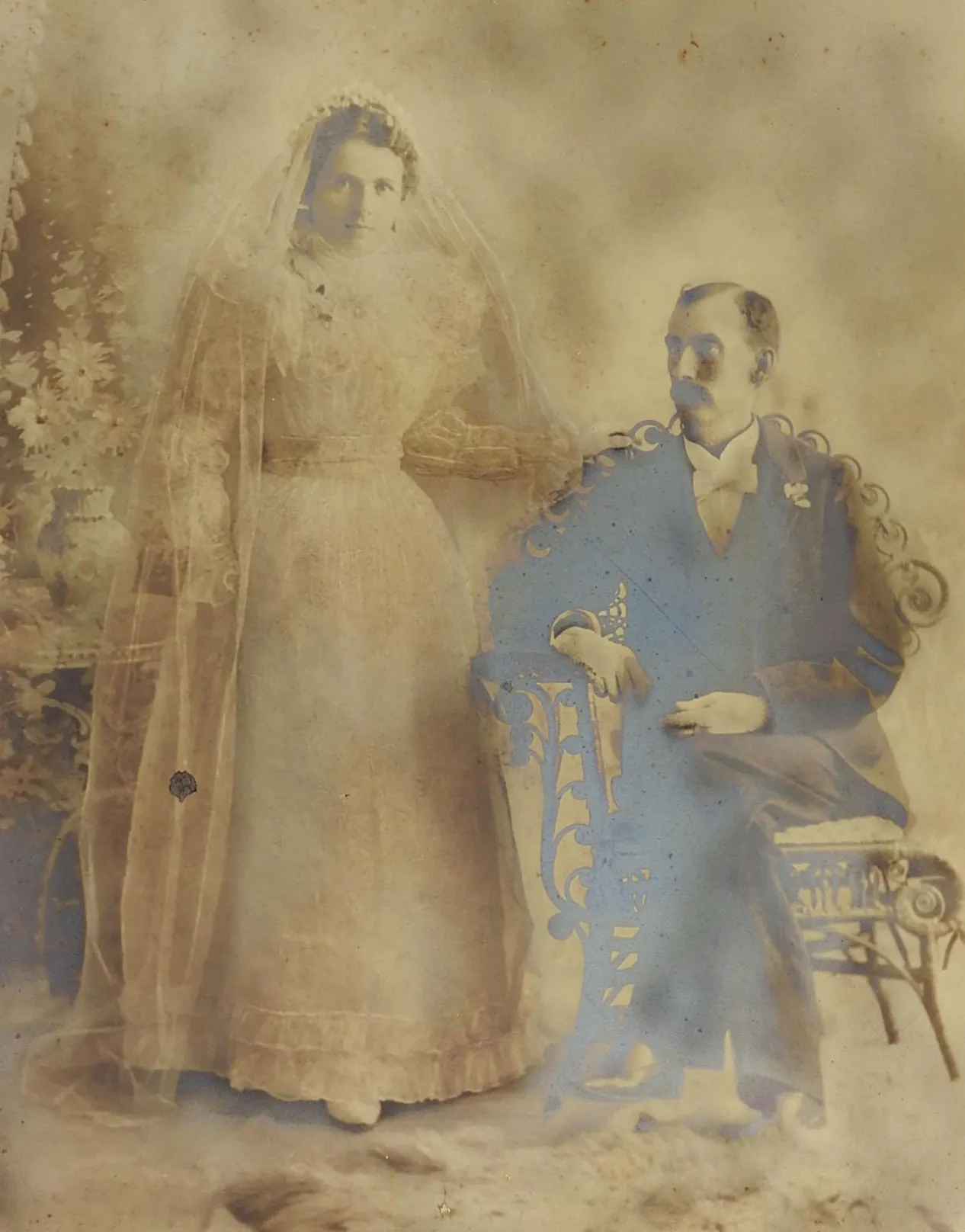 Antique Victorian Wedding Portrait Photograph | Chairish