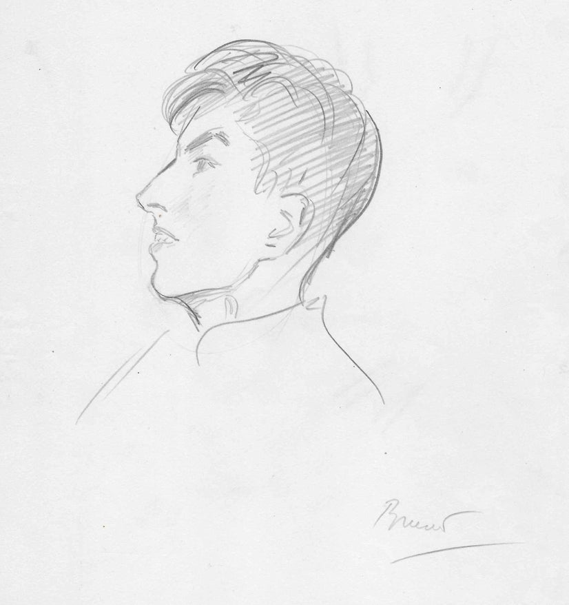 1957 Portrait Drawing by Charles Merrill Mount | Chairish