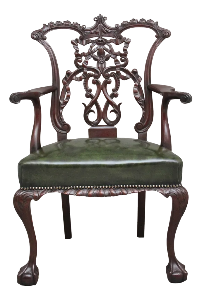 Vintage Chippendale Style Armchair, 1920 | Chairish