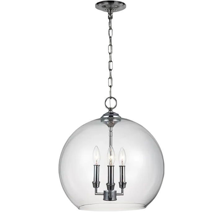 Sean Lavin By Visual Comfort Studio Lawler Orb Pendant in Chrome | Chairish