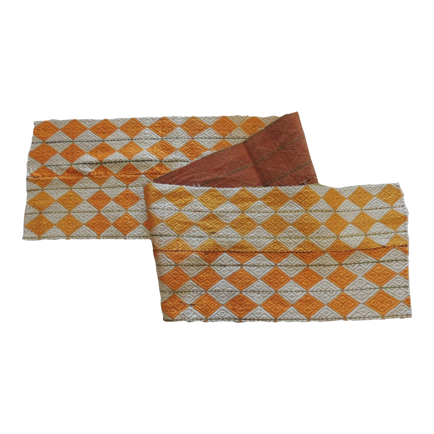 Vintage Yellow Embroidered "Phulkari" Indian Textile Sash | Chairish