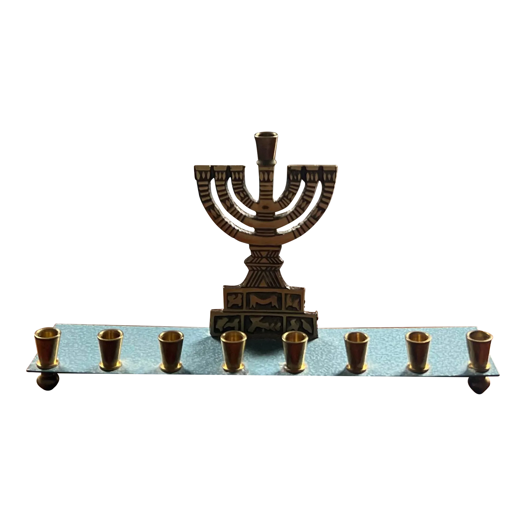 Vintage Israeli Petite Menorah | Chairish