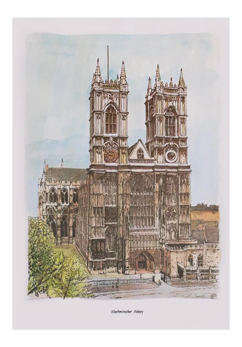 1970s After Bernard Smith "Westminster Abbey", English Traditional ...