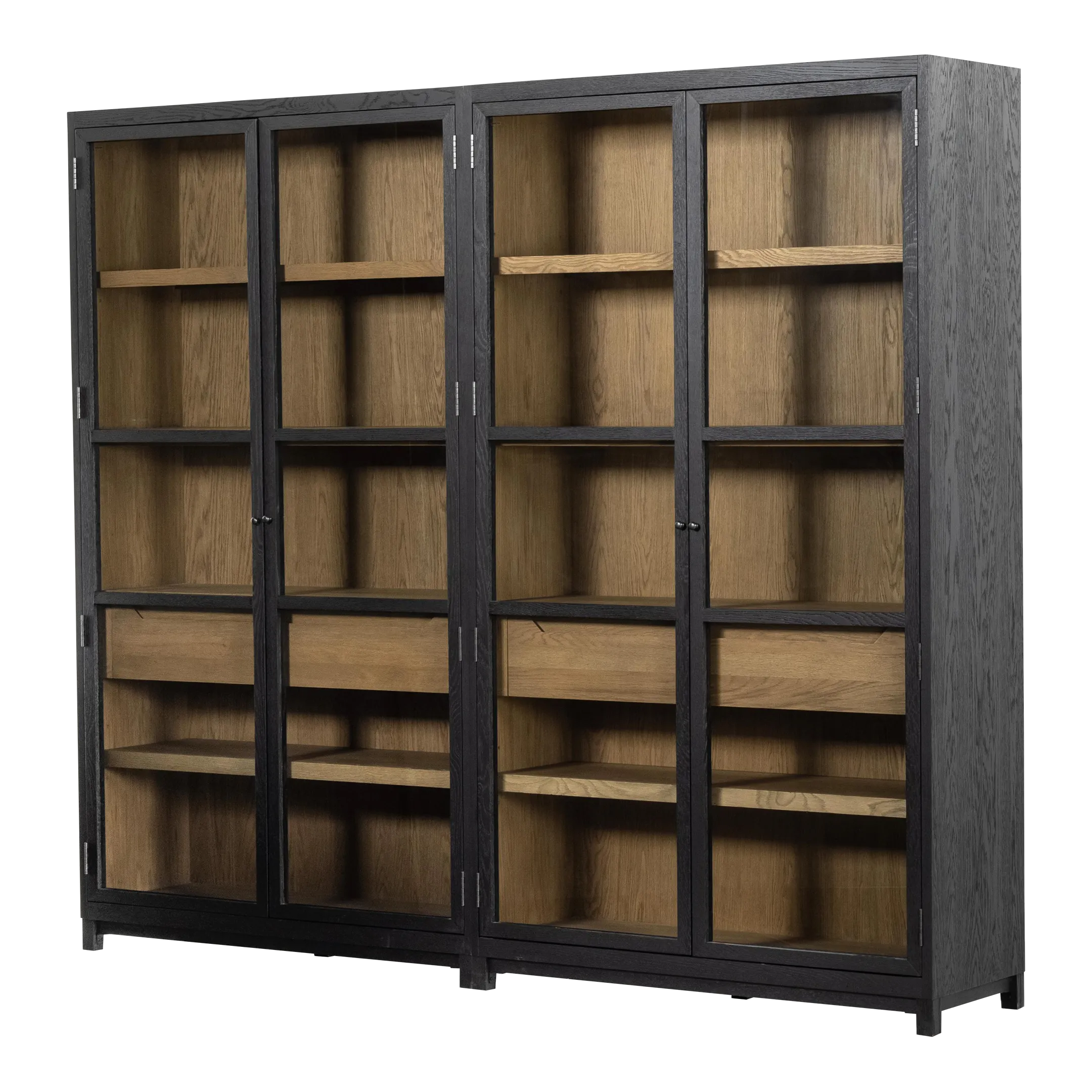 Four Hands Millie Double Cabinet, Matte Black | Chairish