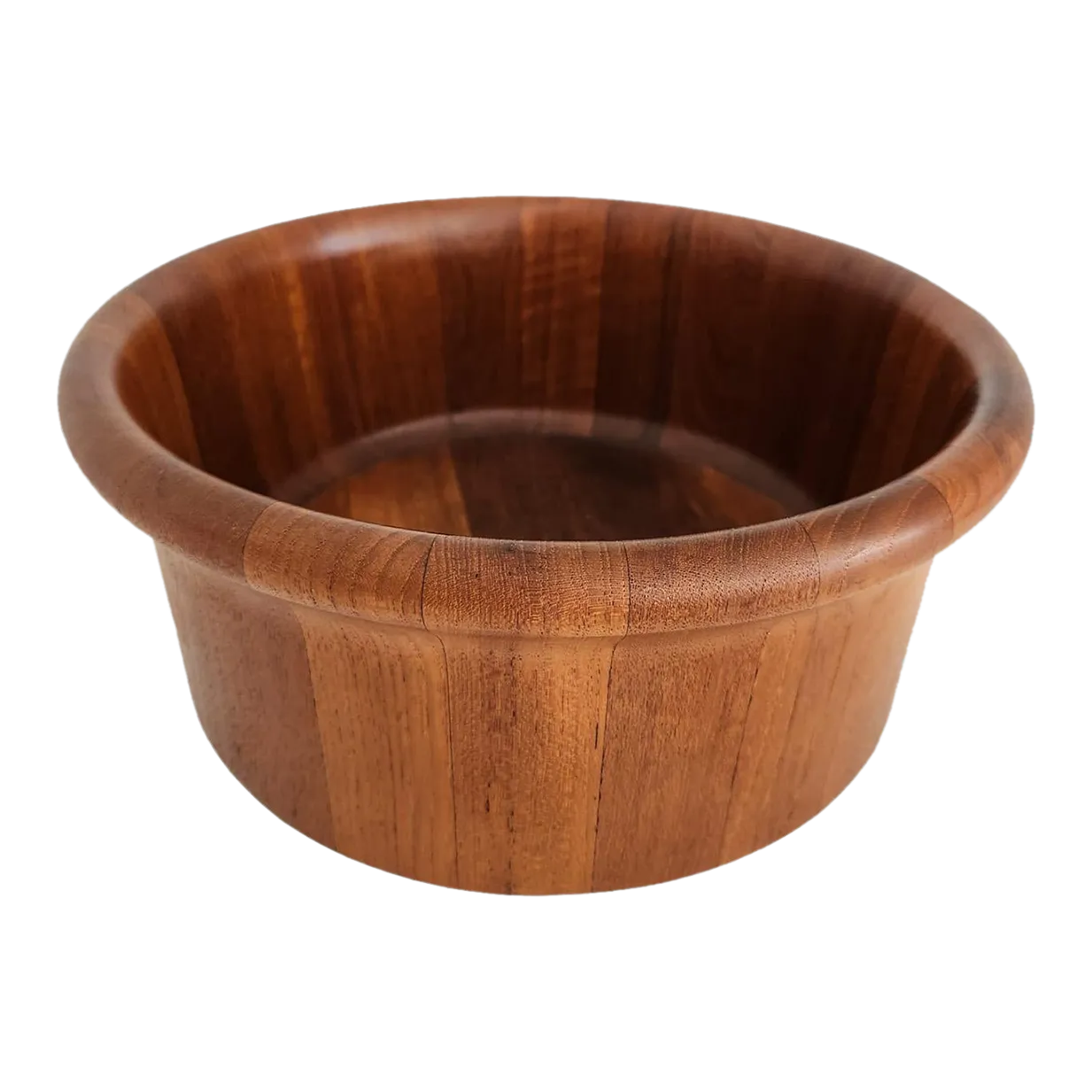 1960s Teak Wood Bowl With Curled Rim, Designed by Ernest Sohn | Chairish