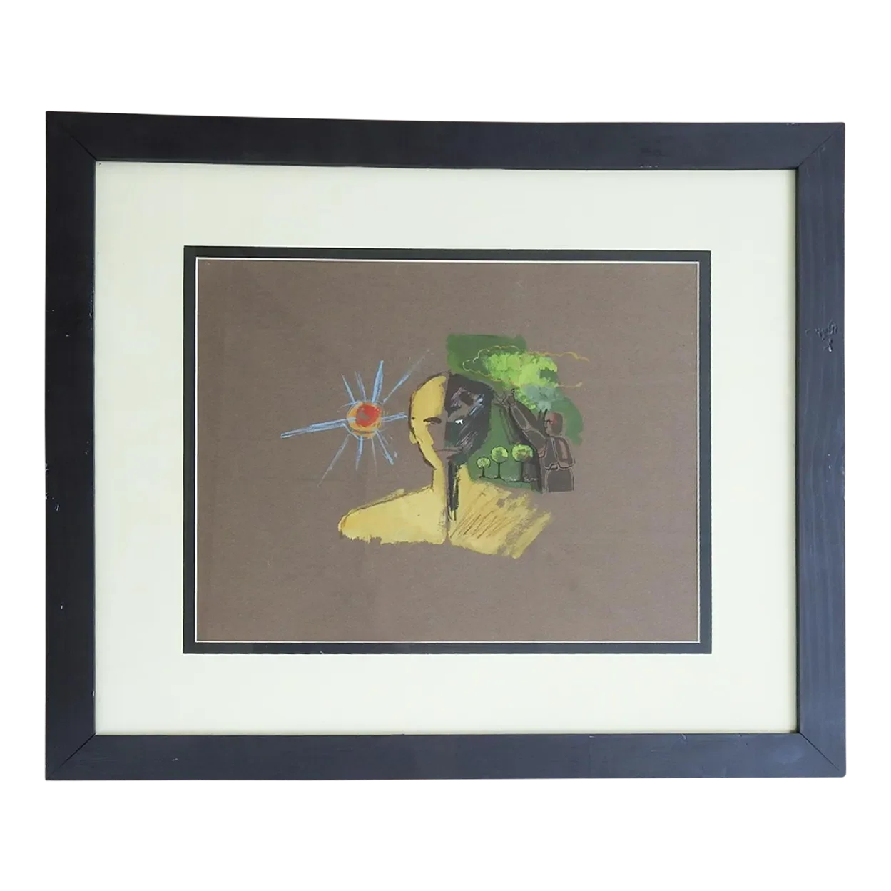 Mid 20th Century Abstract Nature Figure Drawing | Chairish