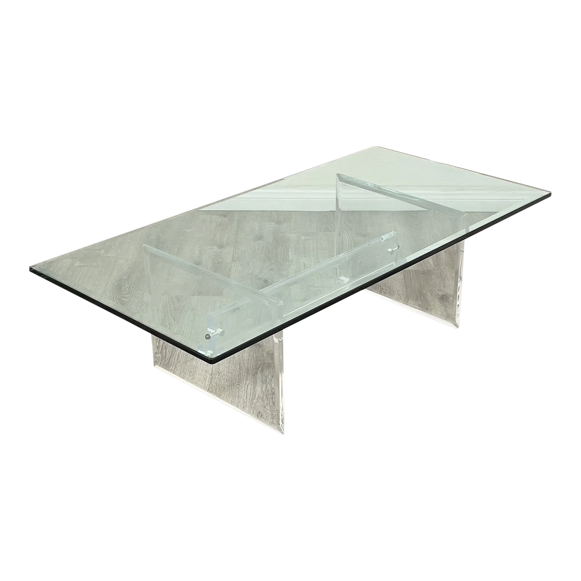 Vintage Lucite Glass Coffee Table | Chairish
