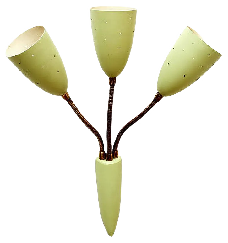 Italian Green Brass Sconce, 1950s | Chairish