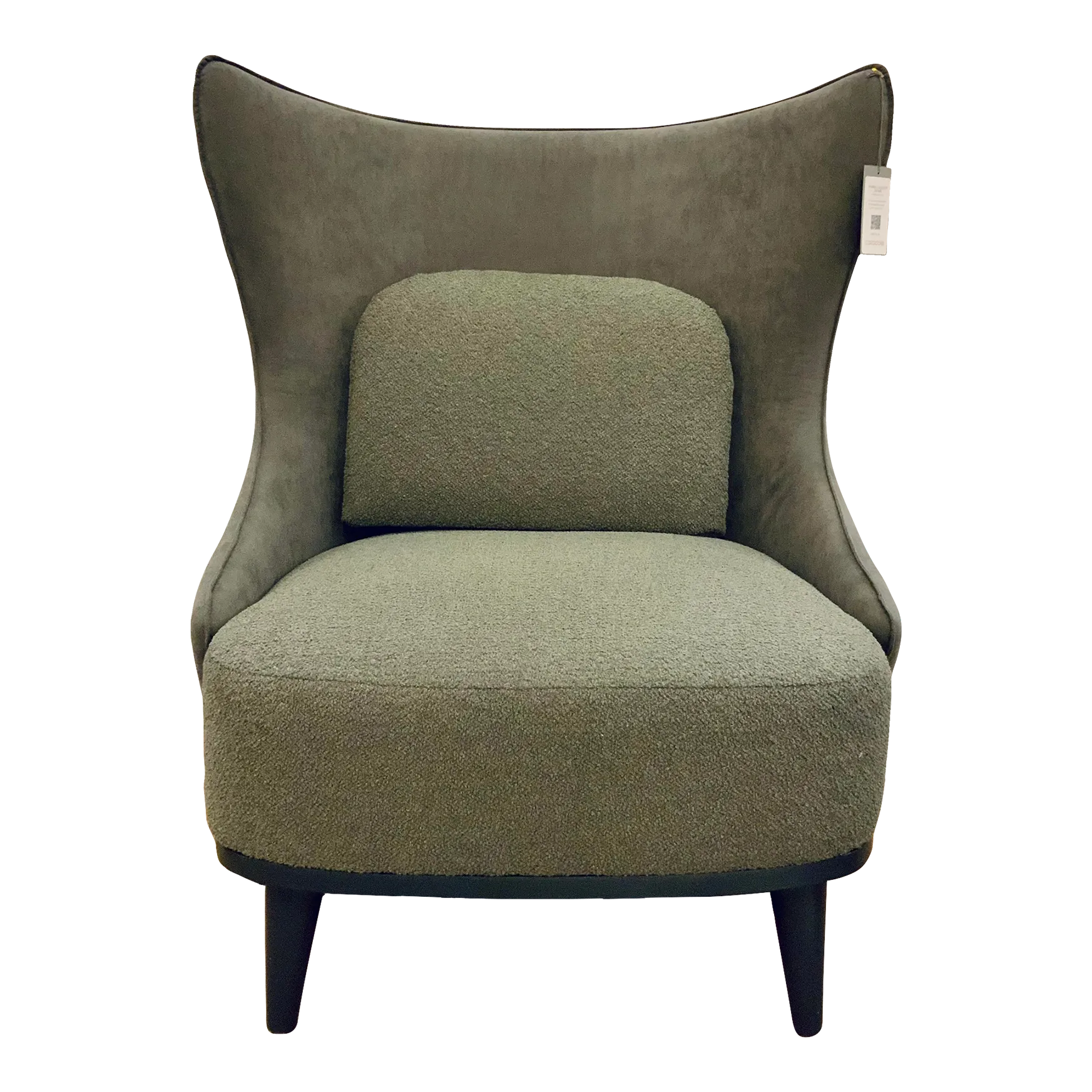 Caracole Modern Sage Suede Forma Wingback Chair | Chairish