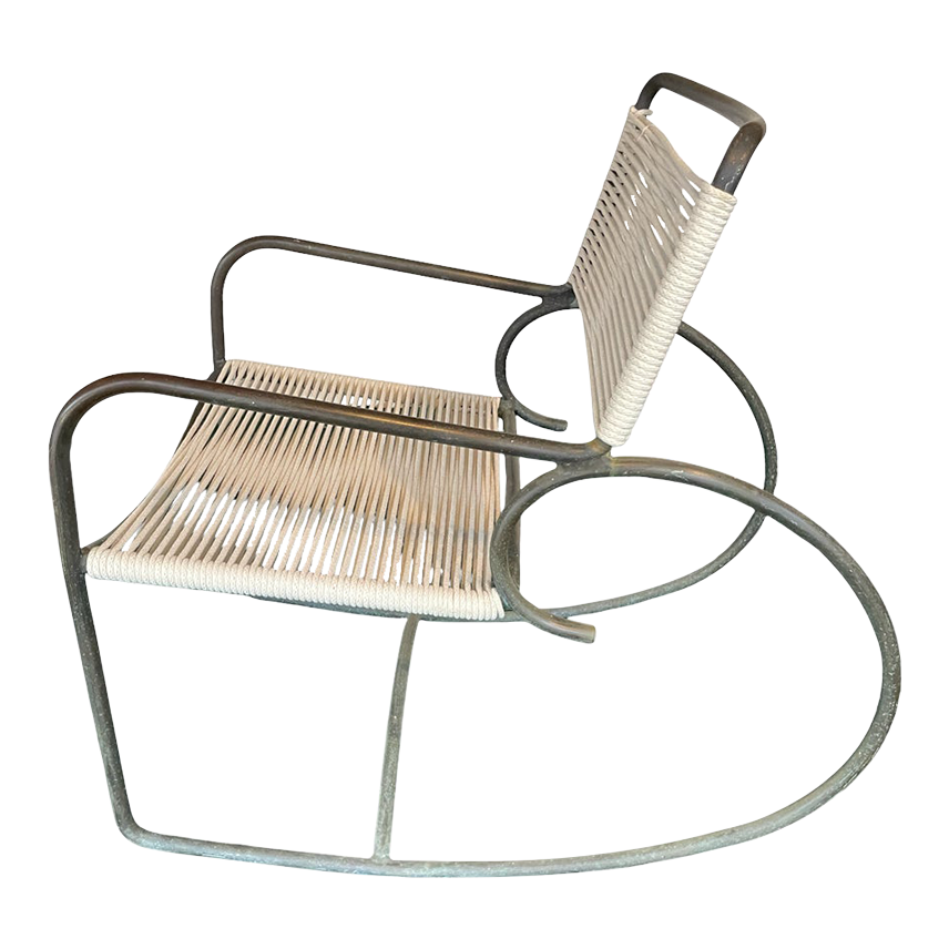 1960s Brown Jordan Bronze Rocker | Chairish