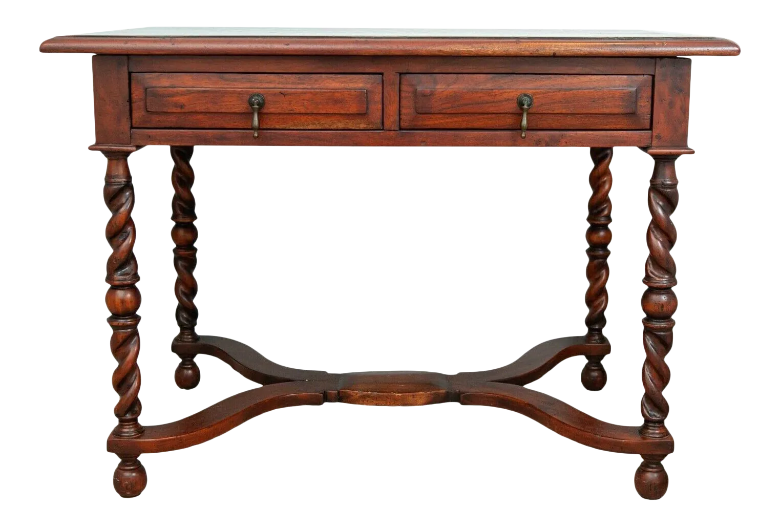 Late 20th Century English Traditional Writing Table With Barley Twist ...