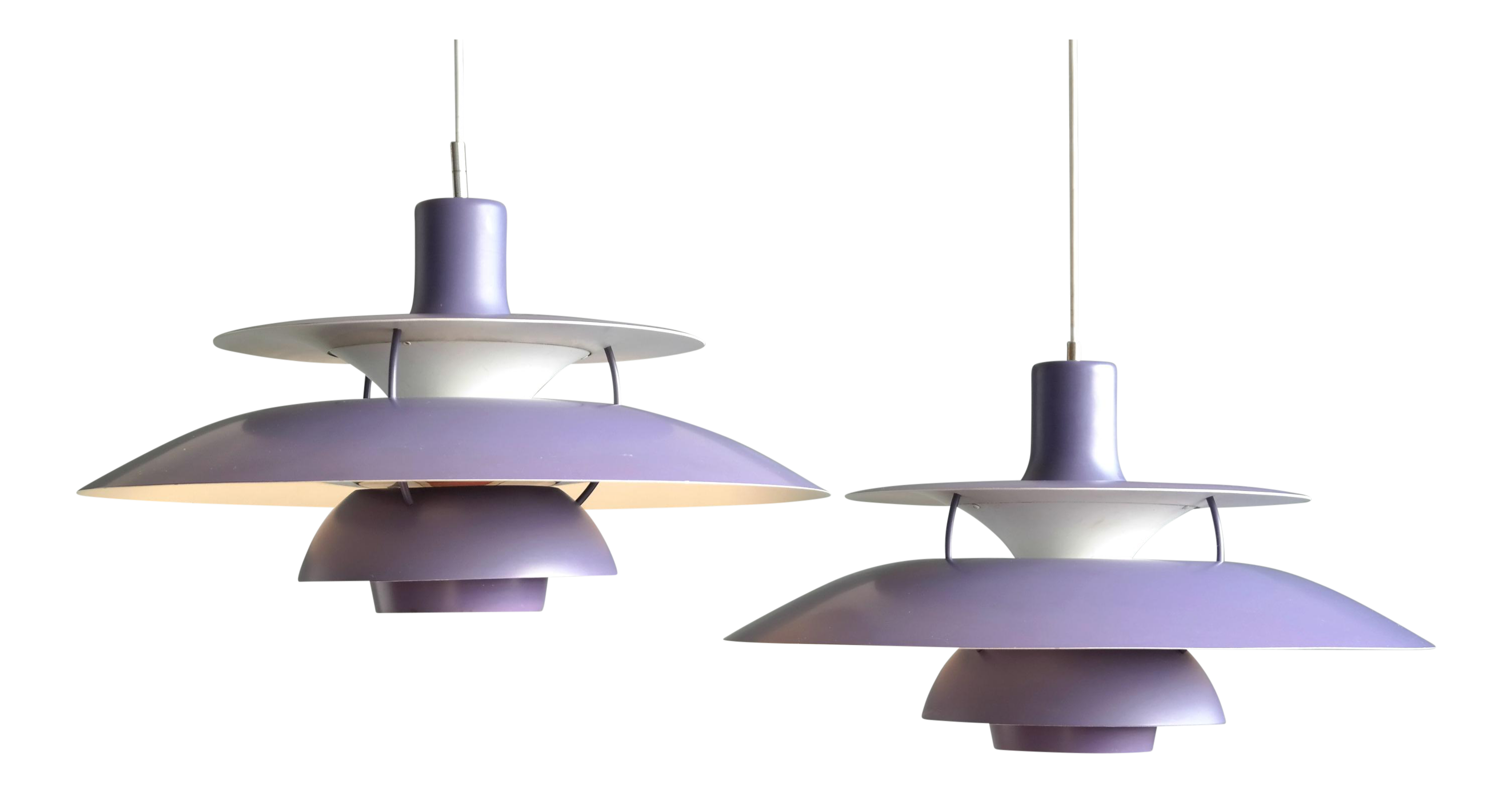 Poul Henningsen for Louis Poulsen Purple Model PH-5 Pendant Lamps - a ...