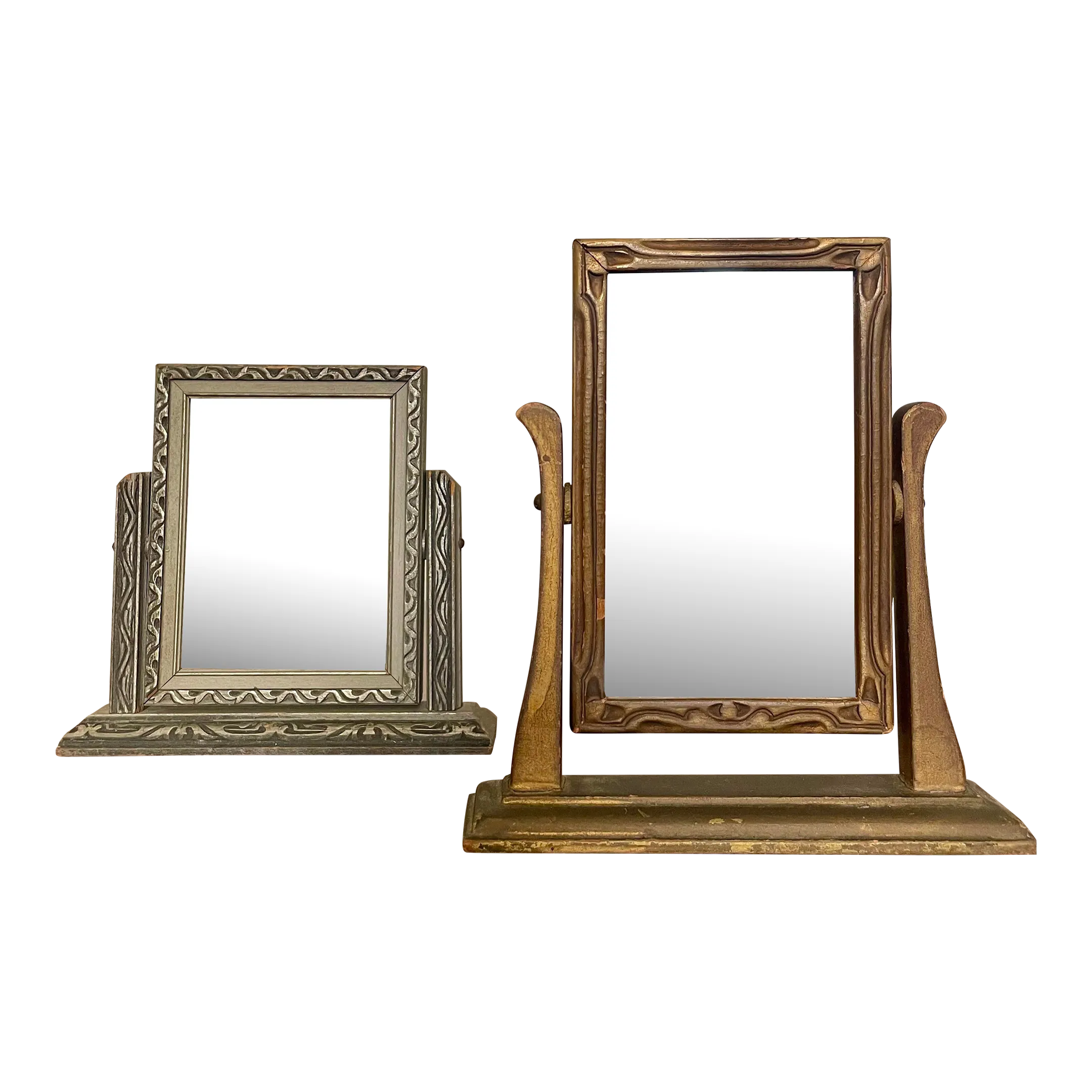 Antique 1920's Art Deco Standing Mirrors, a Pair | Chairish