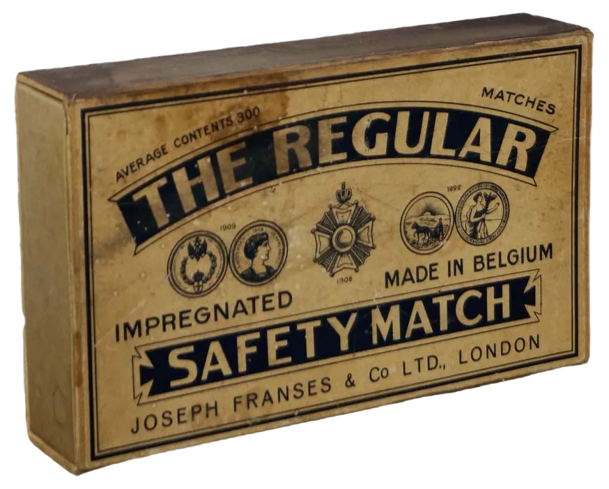 Large Antique Advertising Matchbox, 1908 | Chairish