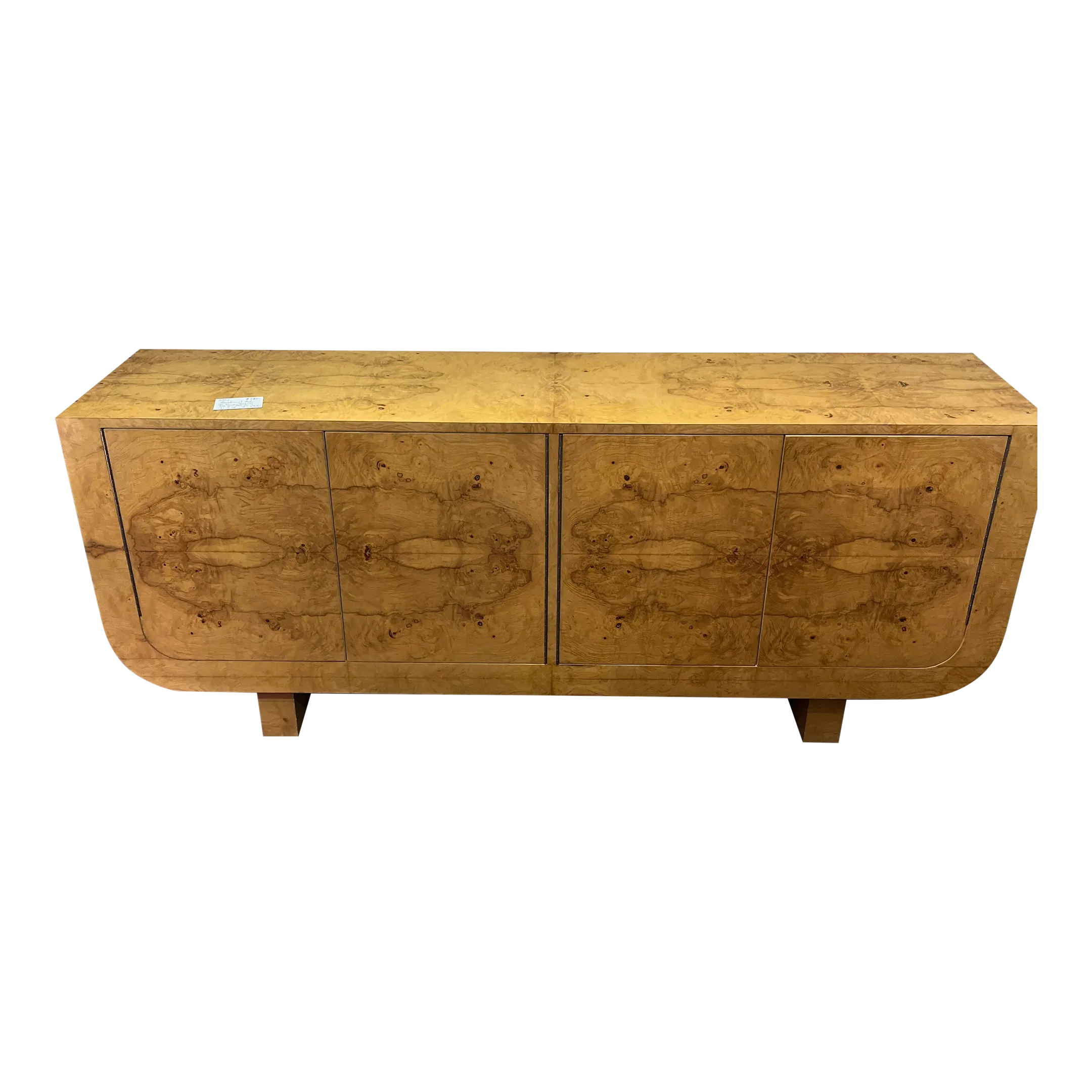1980’s Burlwood Mid Century Console Attributed to Pace Company | Chairish