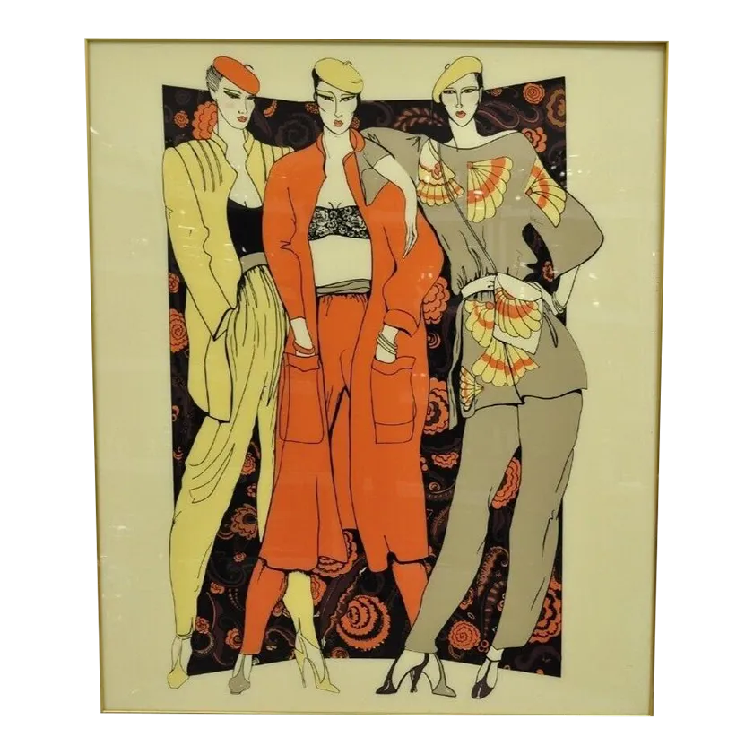 Large Vintage 1975 Polycast Acrylic Vogue Womens Fashion Retro Wall Art ...