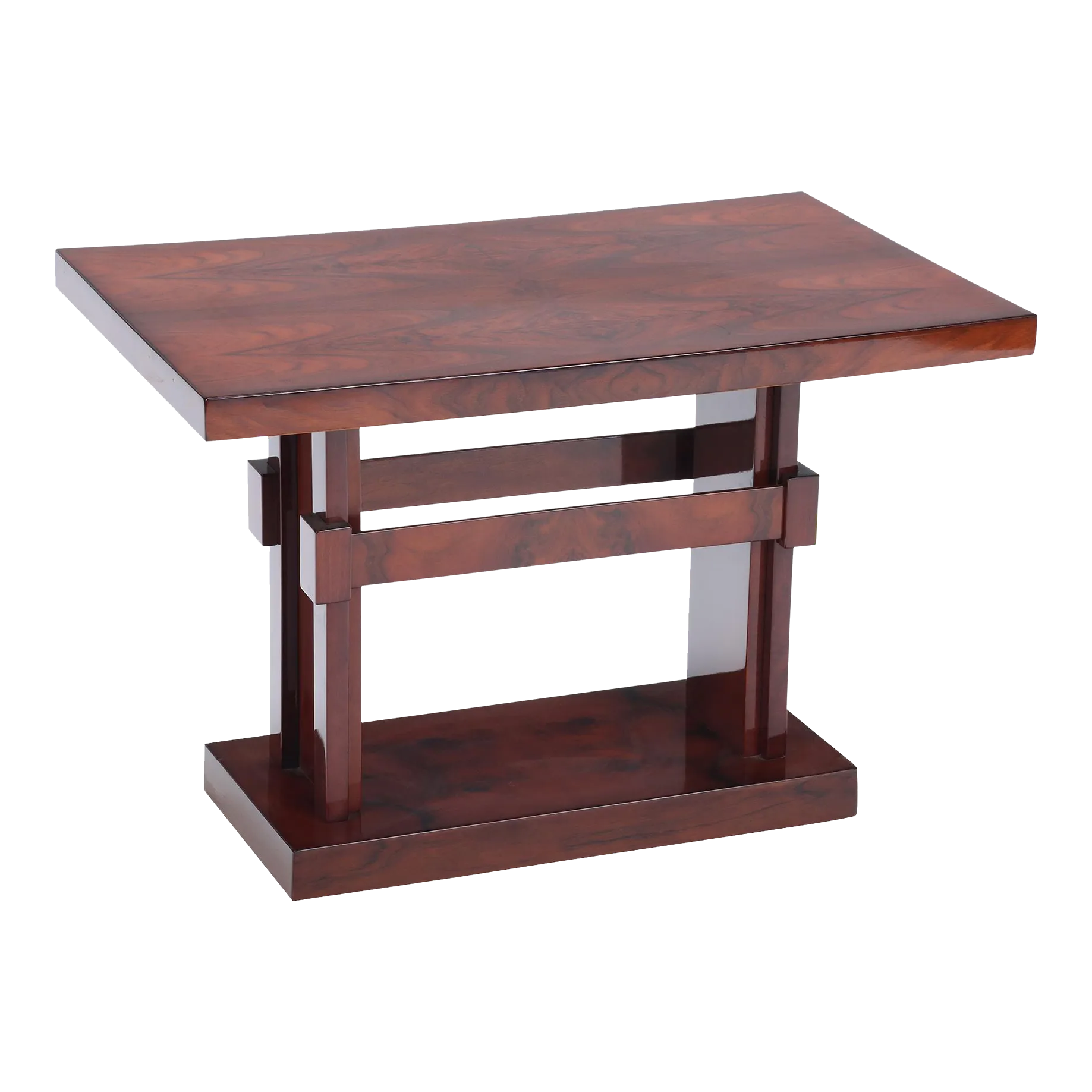 1940s French Rectilinear Burl Wood Table | Chairish