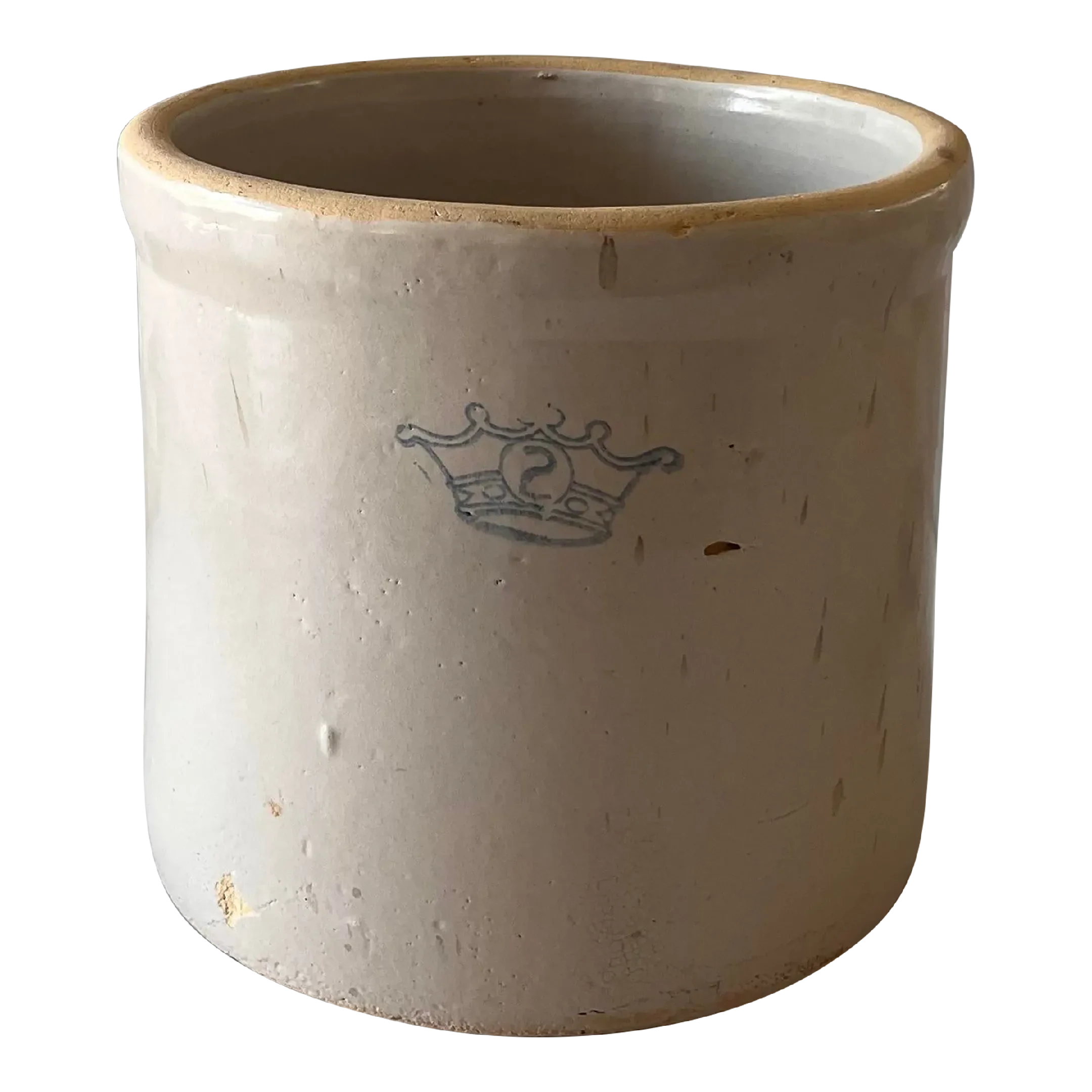 Vintage Robison Ransbottom 2 Gallon Stoneware Blue Crown Crock | Chairish