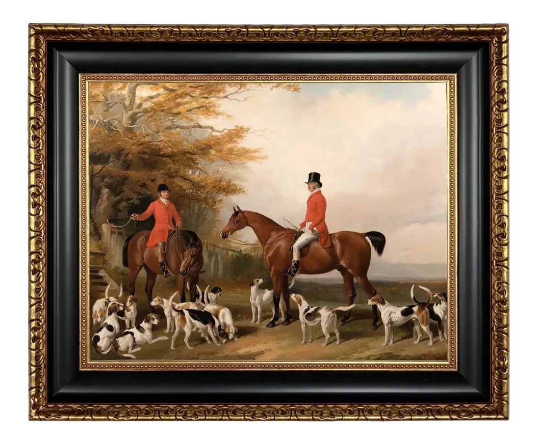"The Meeting" Contemporary Fox Hunt Scene Reproduction Print on Canvas ...