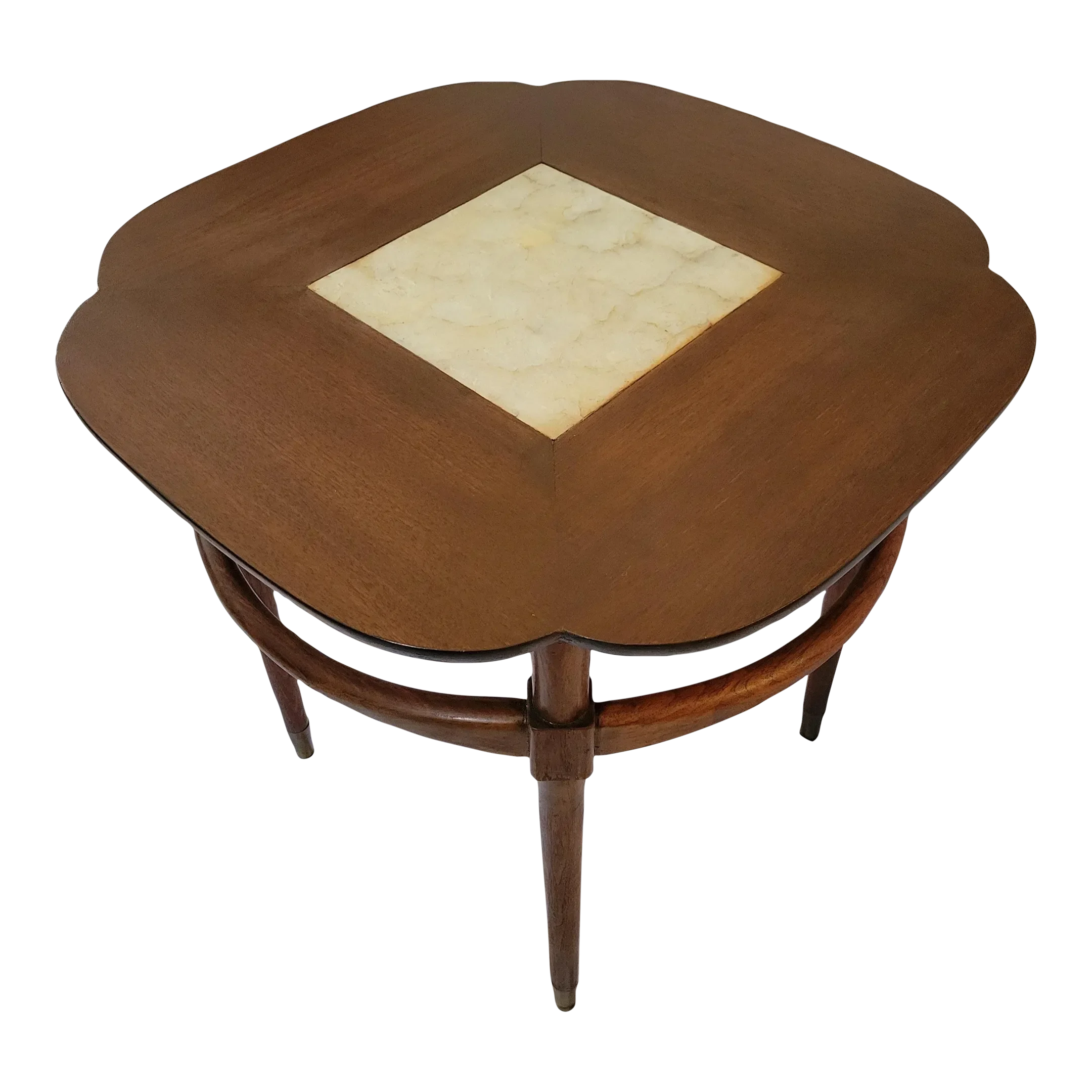 1970s Modernist Walnut and Capiz Shell Side Table | Chairish