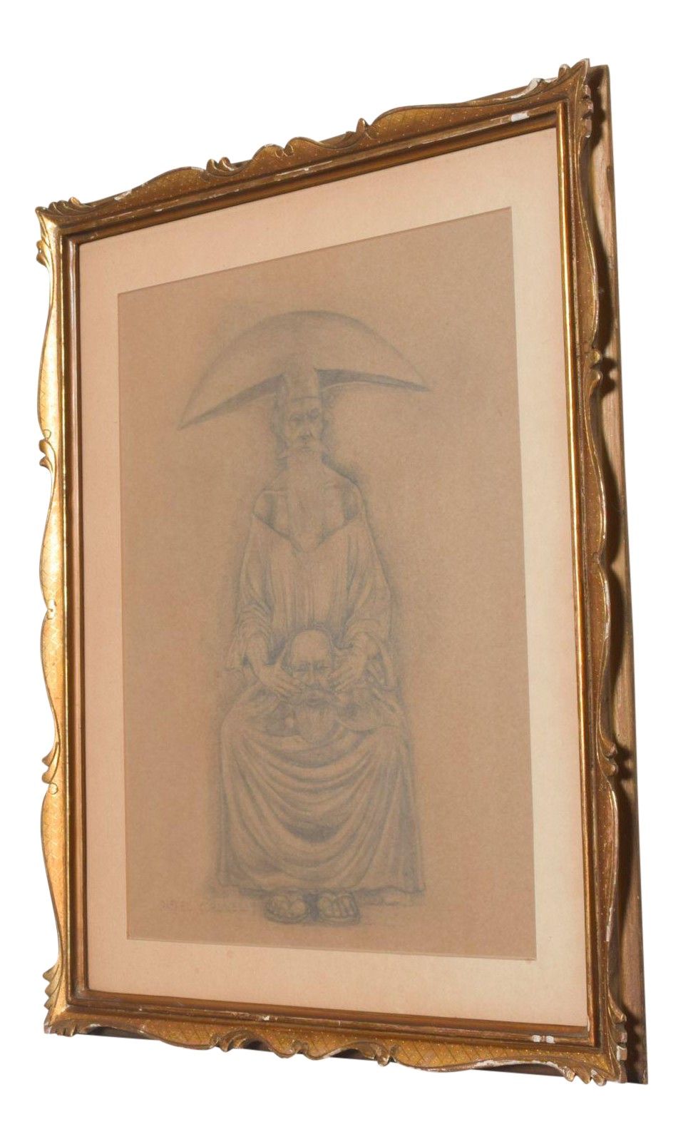 1980s Great Masters Expressionism Rafael Coronel Pencil Drawing Signed ...