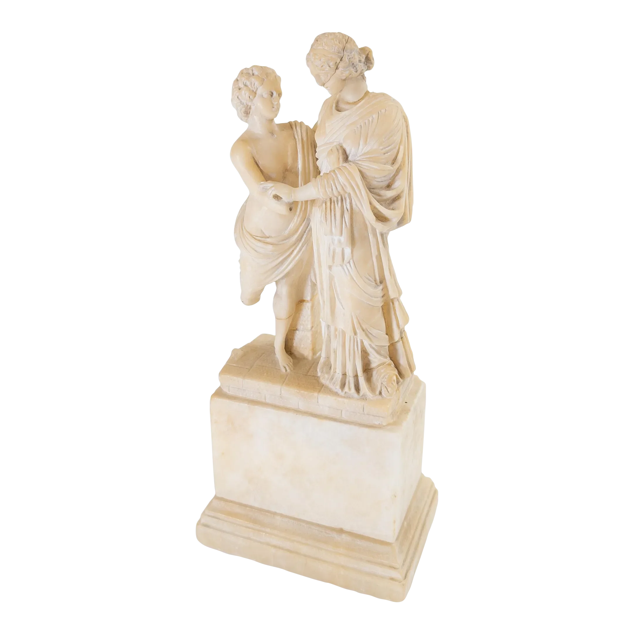 19th Century Grand Tour Neoclassical Mythical Alabaster Carving | Chairish