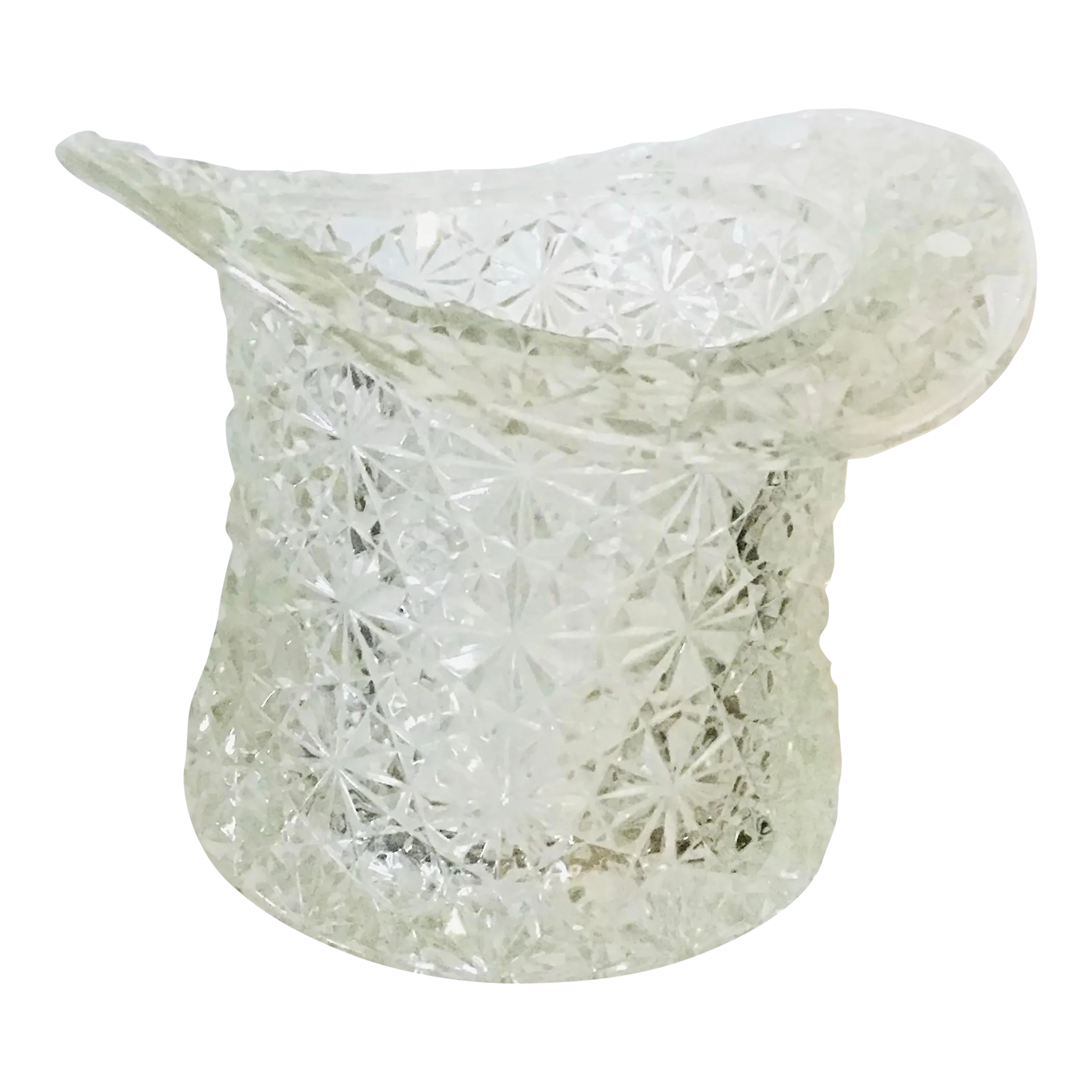 Extra Large 1960s Fenton Clear Daisy & Button Pattern Top Hat Vase or ...