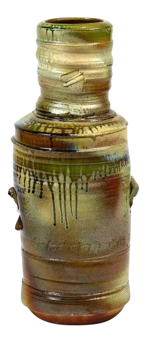 Large 27" Tall Wood Ash Glazed Bottle Shaped Ceramic Vase by Craig ...
