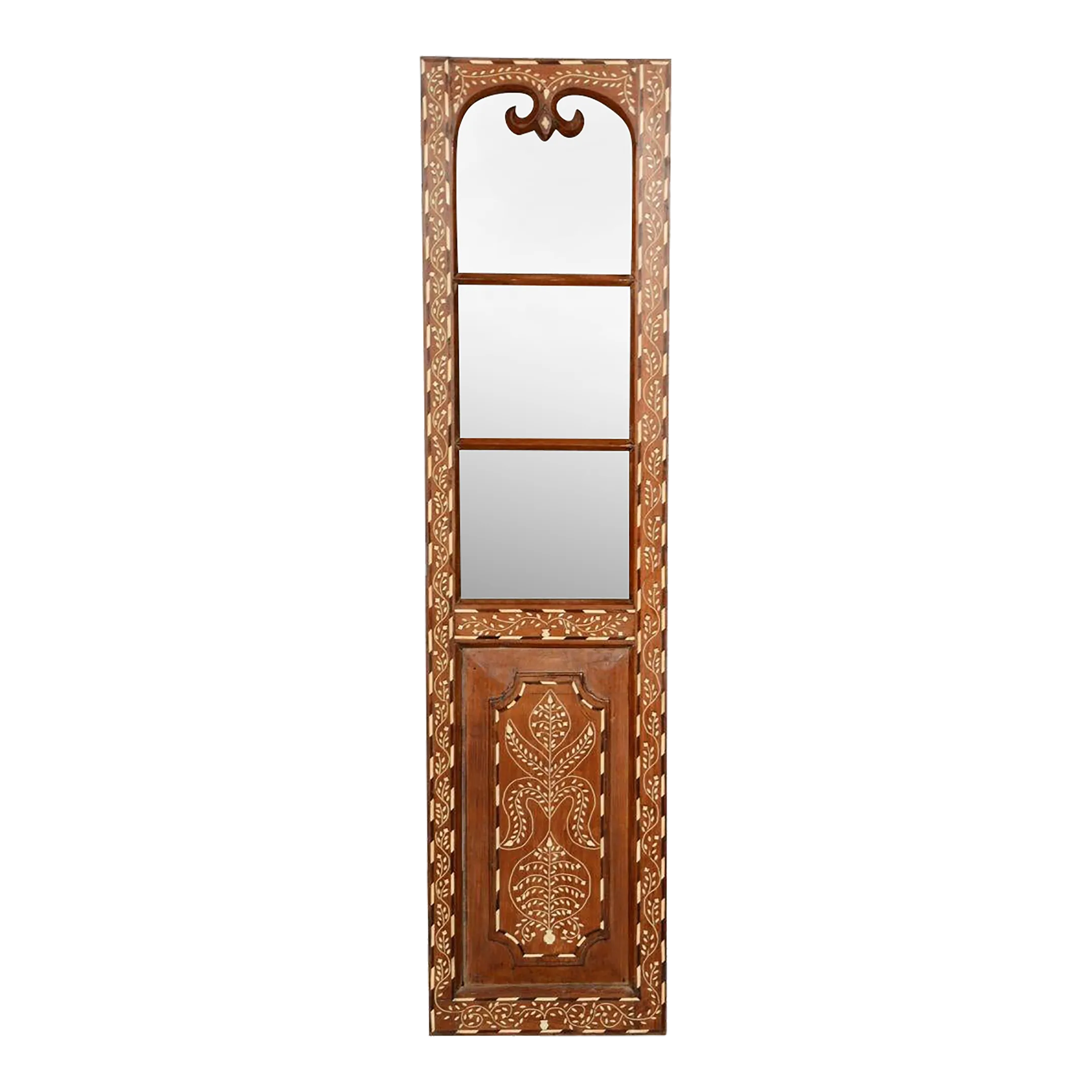 Vintage Bone Inlaid Wooden Decorative Mirror Traditional Style Living ...
