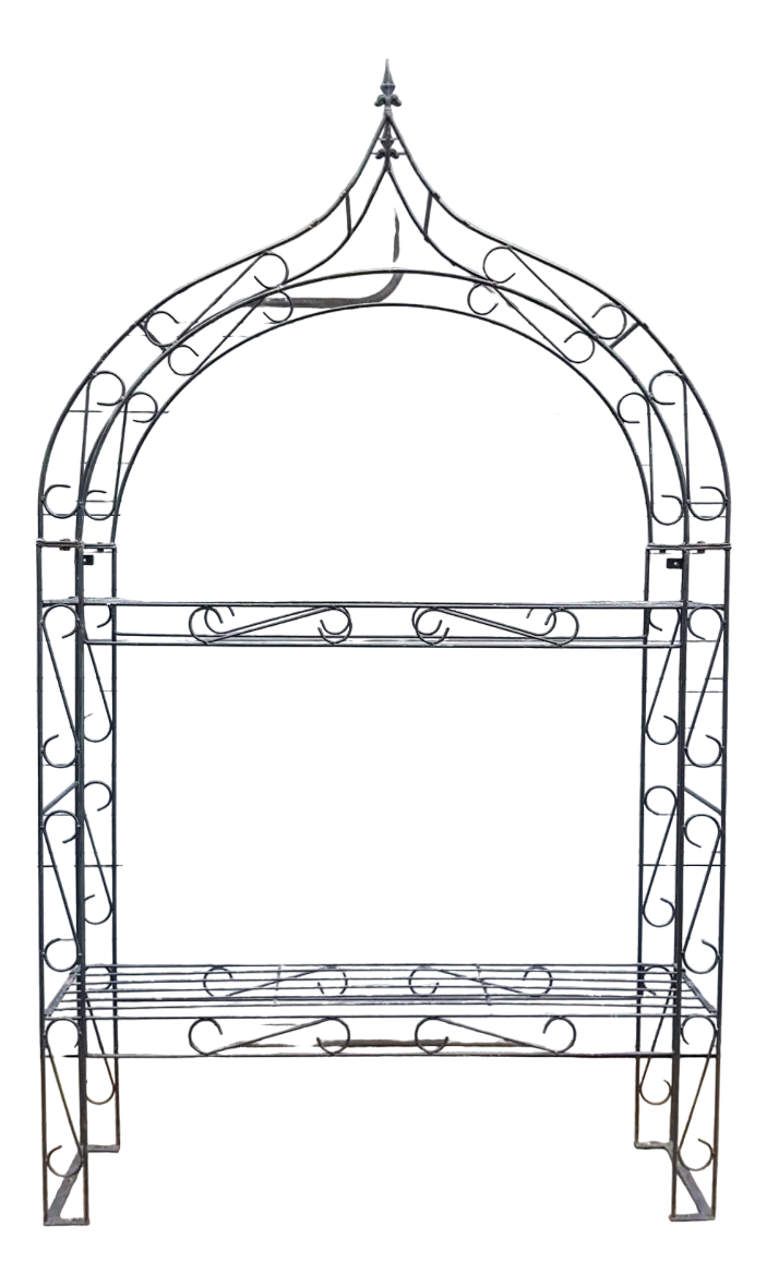 Antique French Wrought Iron Etagere Rack for Pots and Plants | Chairish