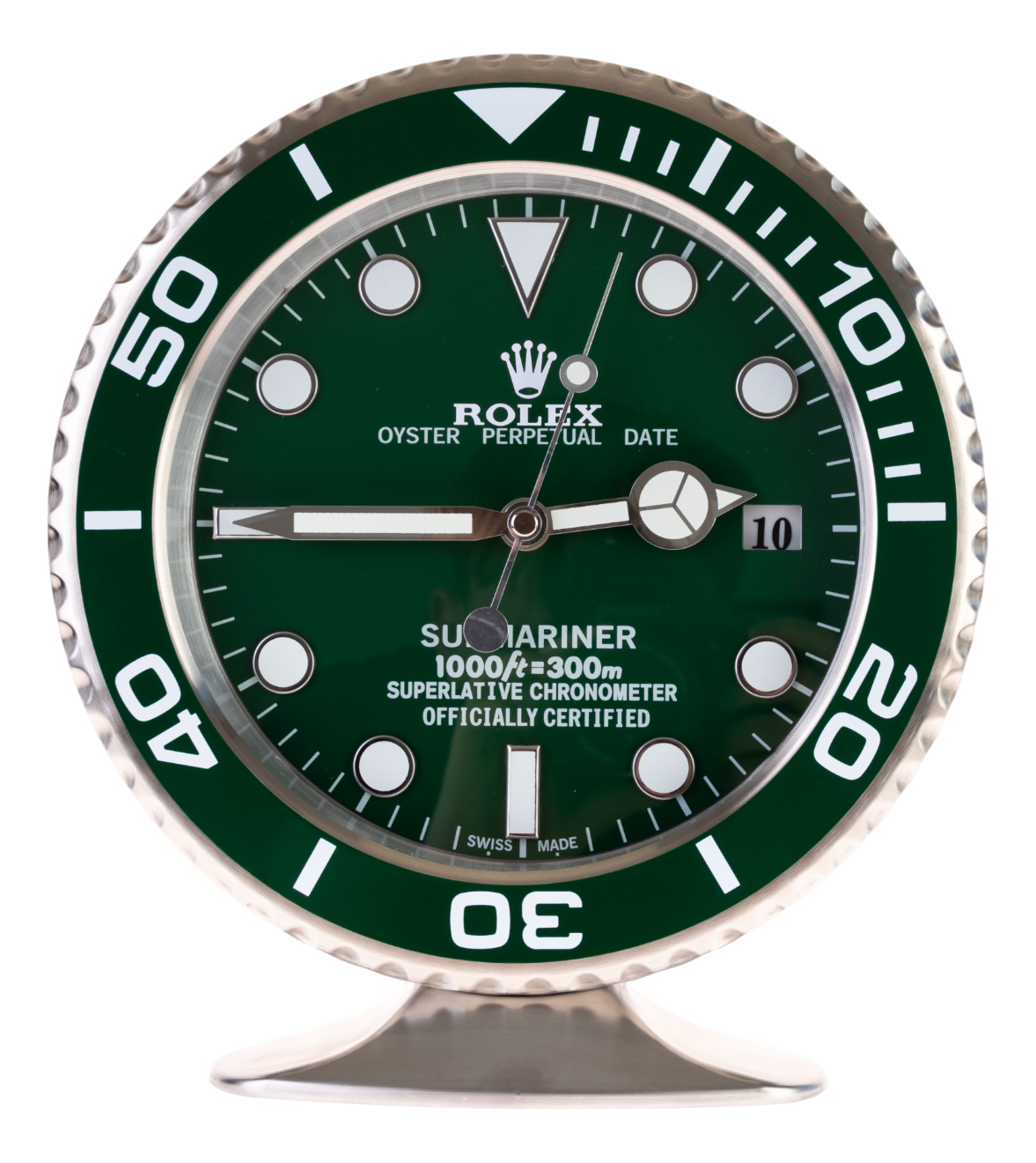 Oyster Perpetual Green Submariner Desk Clock from Rolex | Chairish