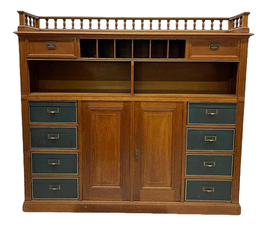 Dutch Oak Notary Cabinet, 1900s | Chairish