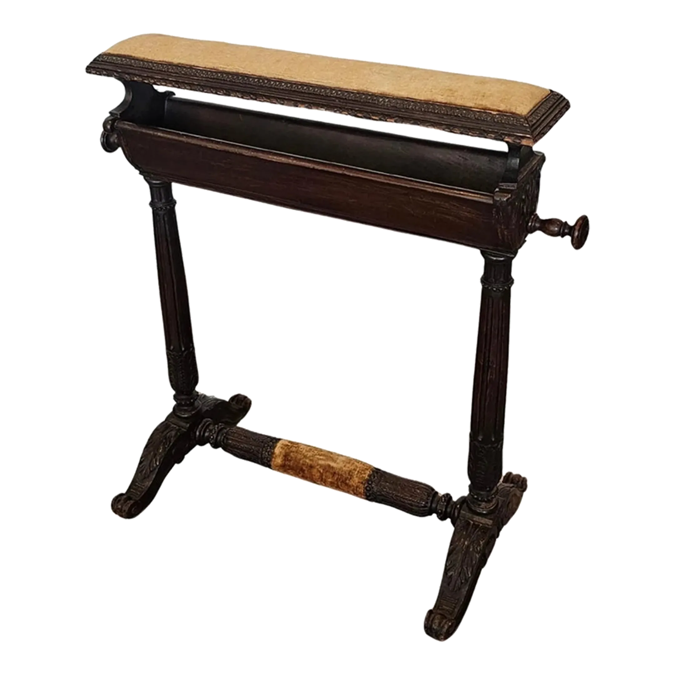 19th Century French Victorian Carved Sewing Stand / Blanket Rack | Chairish