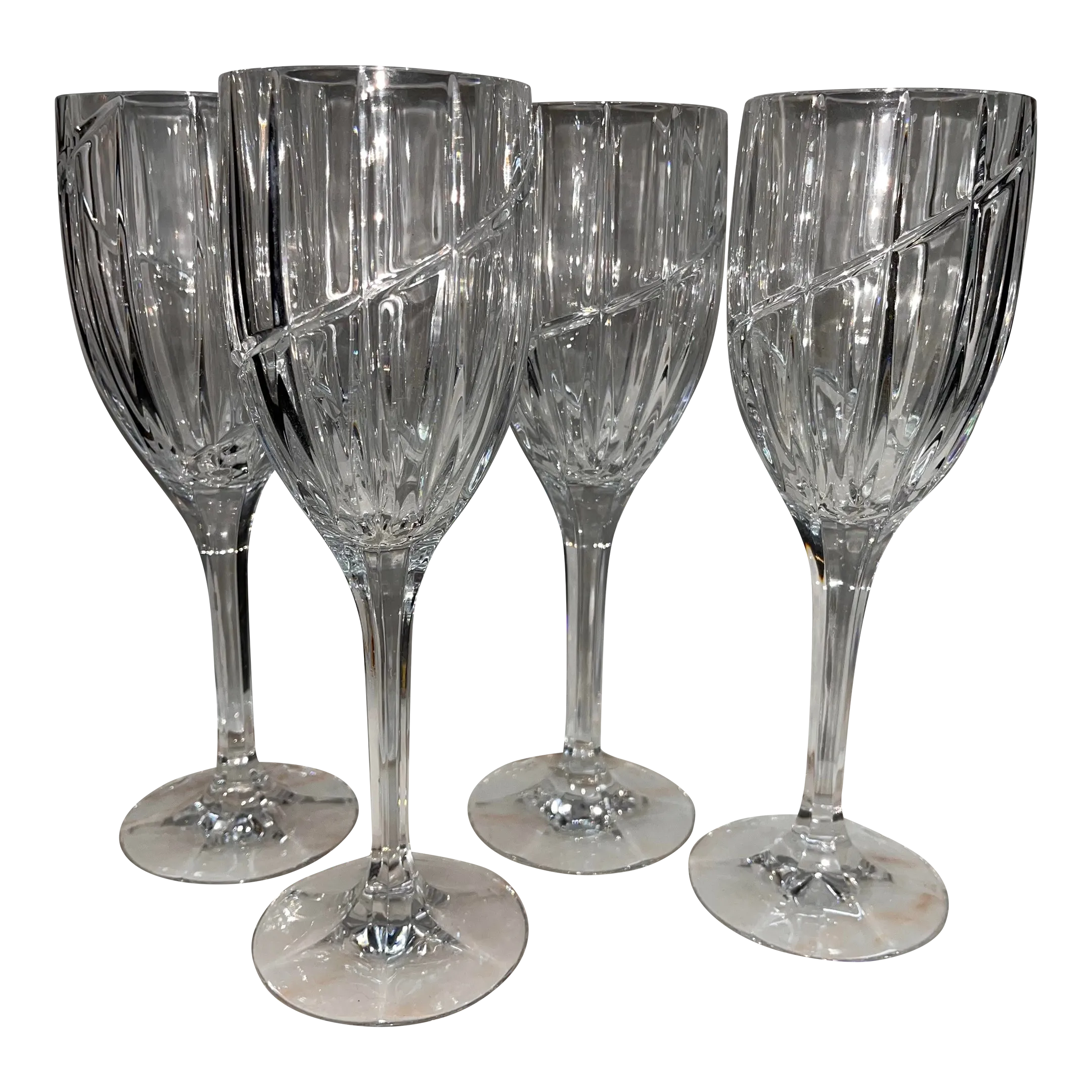 1990s Vintage Mikasa Crystal “Uptown” Water Wine Glasses- Set of 4 ...