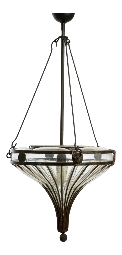 French Style Bell Shape Iron Hanging Ceiling Light Chandelier | Chairish