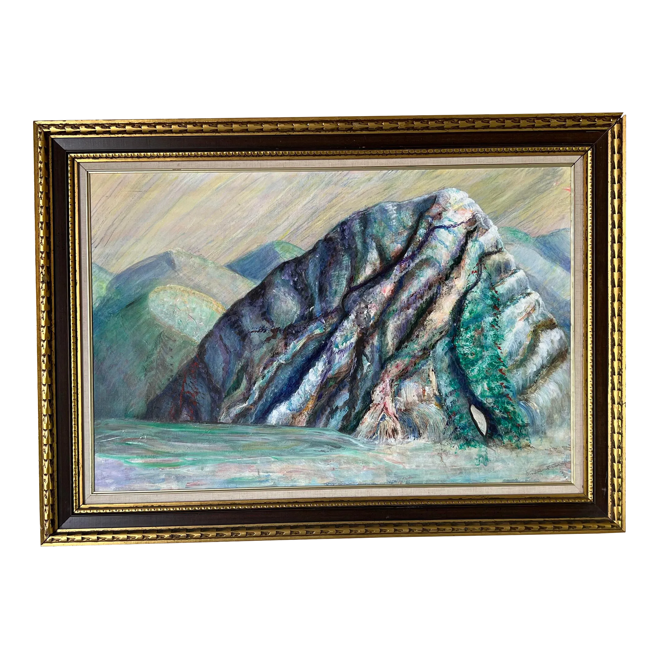1980's Theodore F. Baron Impressionist Landscape Oil Painting, Framed ...