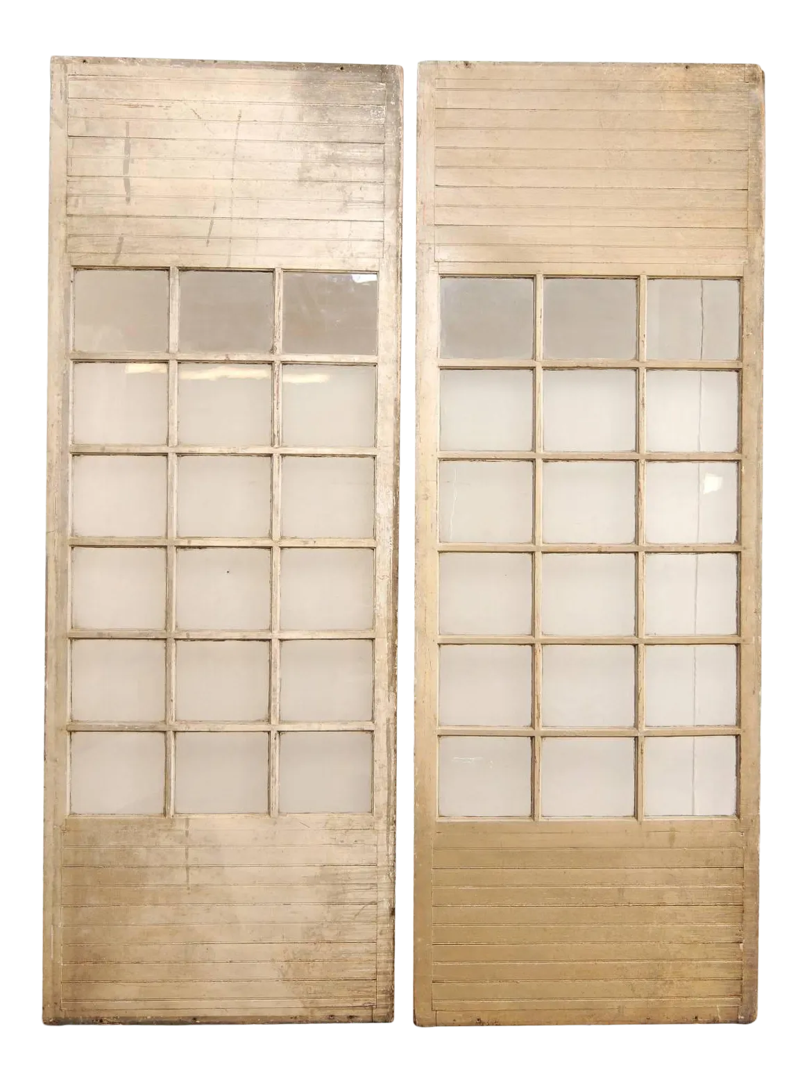 Tall Grand Scale French Doors of Painted Wood and Glass - a Pair | Chairish