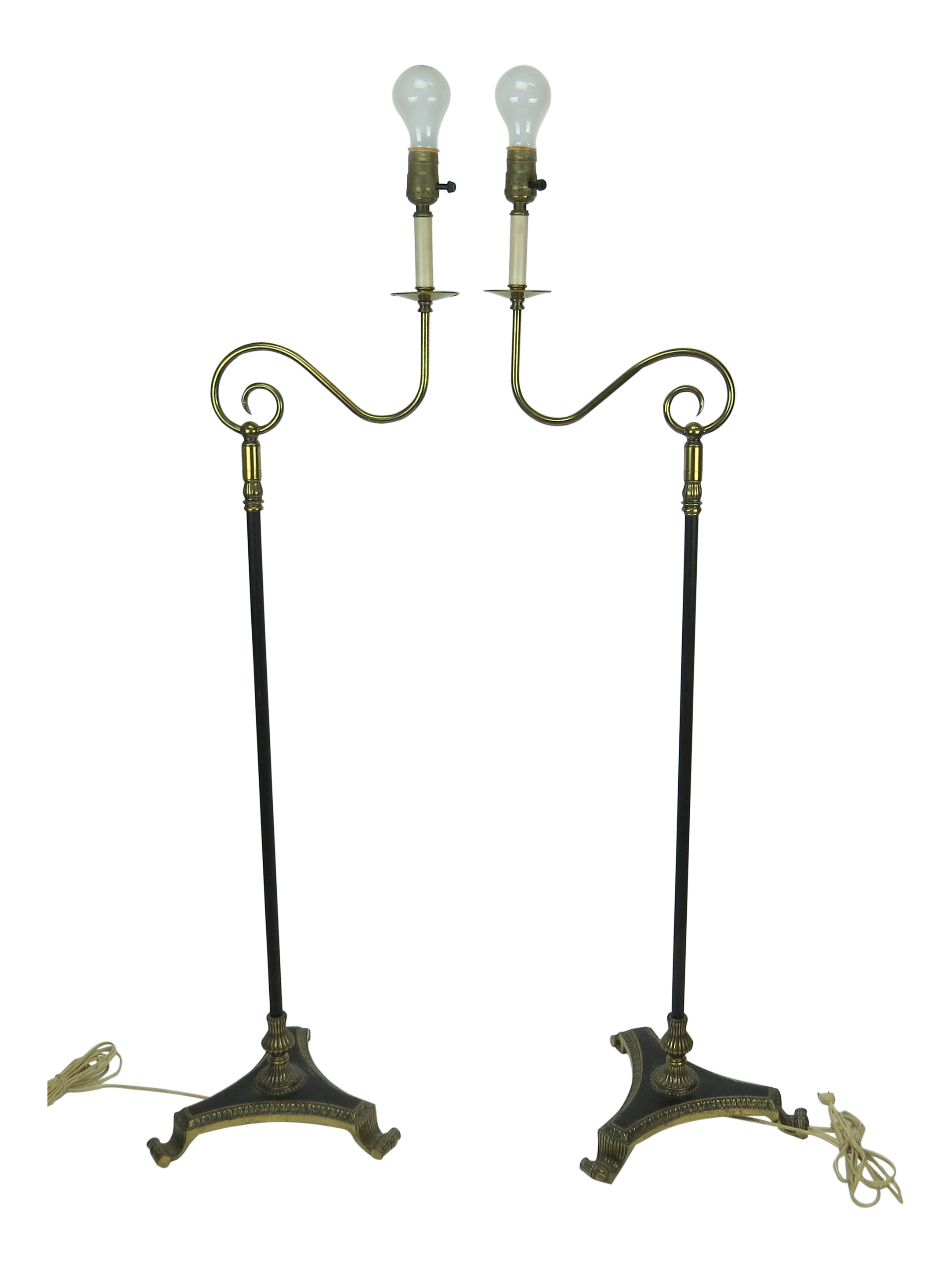 1930s American Regency/Art Deco Bronze and Brass Floor Lamp by the ...