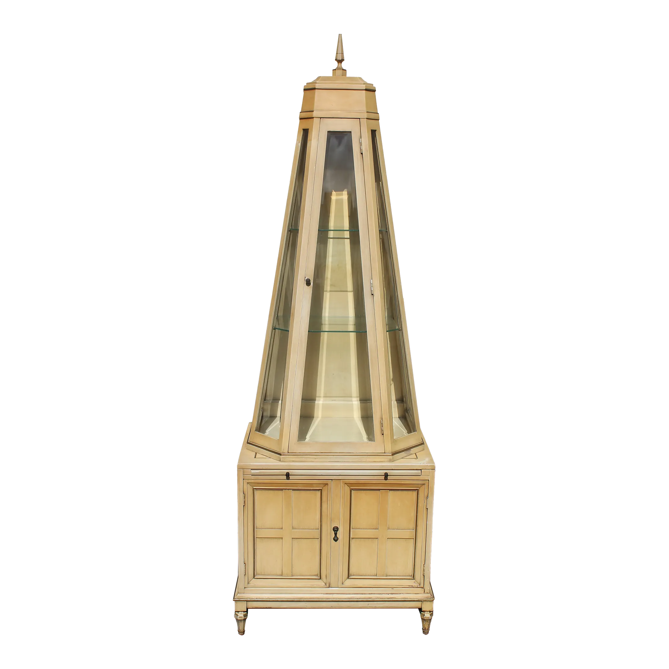 1960s Mid Century Modern Display Cabinet - Obelisk Form | Chairish