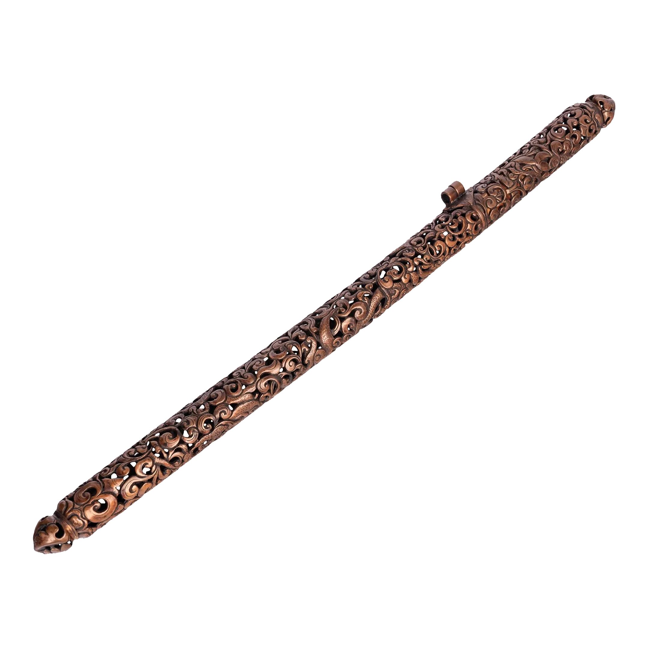 Antique 18th Century Tibetan Buddhist Gilded Iron Lama's Pen Case Derge ...